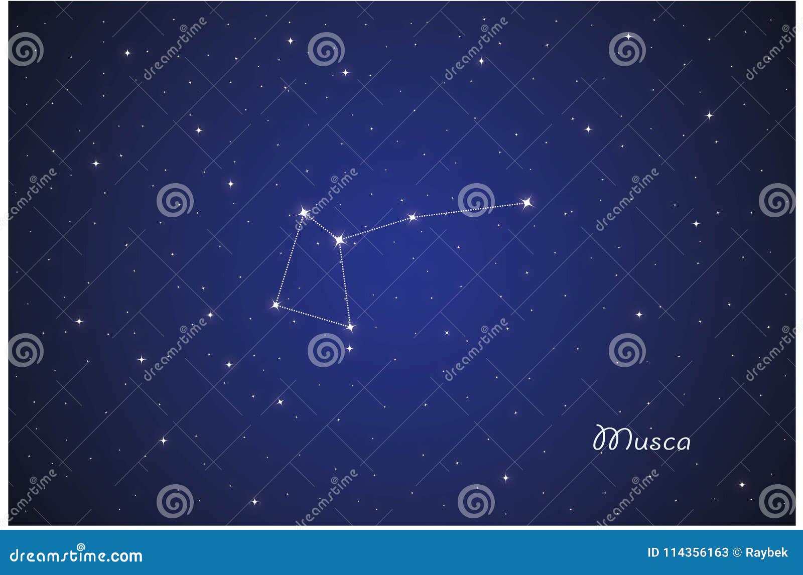 Musca Constellation. Starry Night Sky. Cluster Of Stars And Galaxies ...