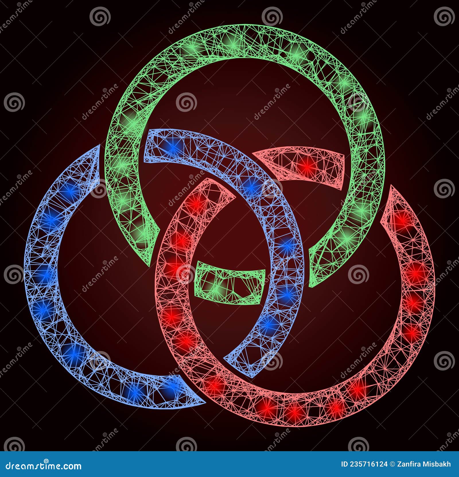 Circle 3d Links Background With Icons 2 Vector Illustration ...