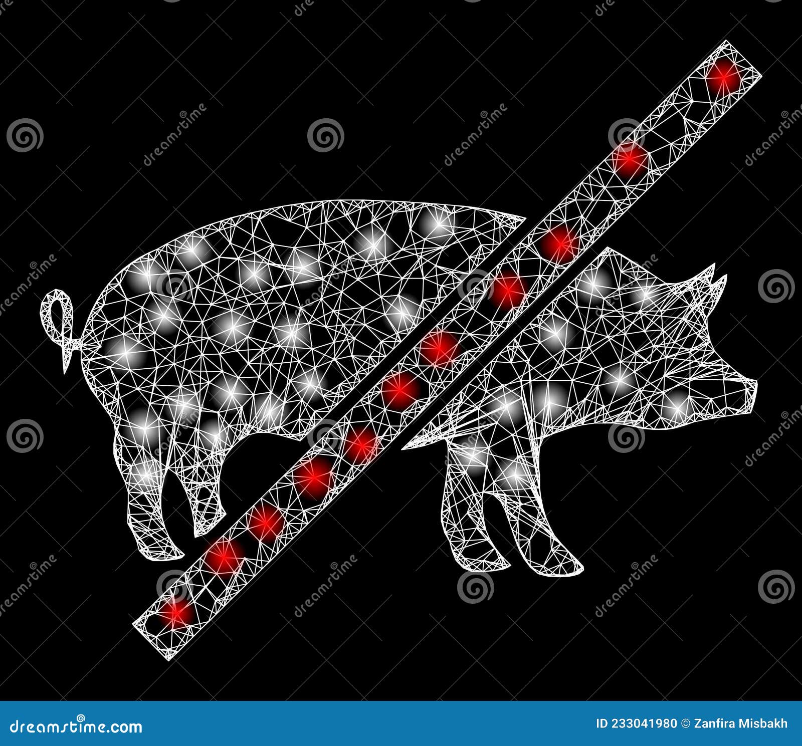 Constellation Net Mesh Forbidden Pig with Glare Spots Stock Vector ...
