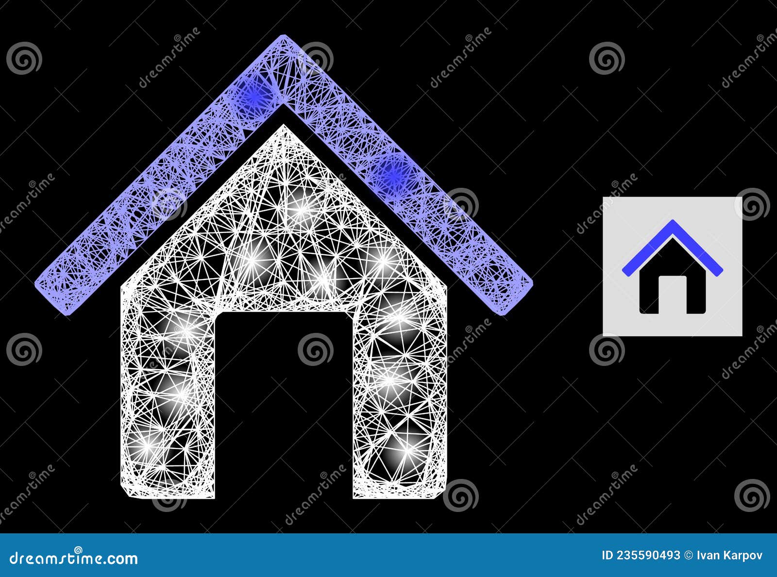Shiny Irregular Mesh Home with Light Spots Stock Vector - Illustration ...