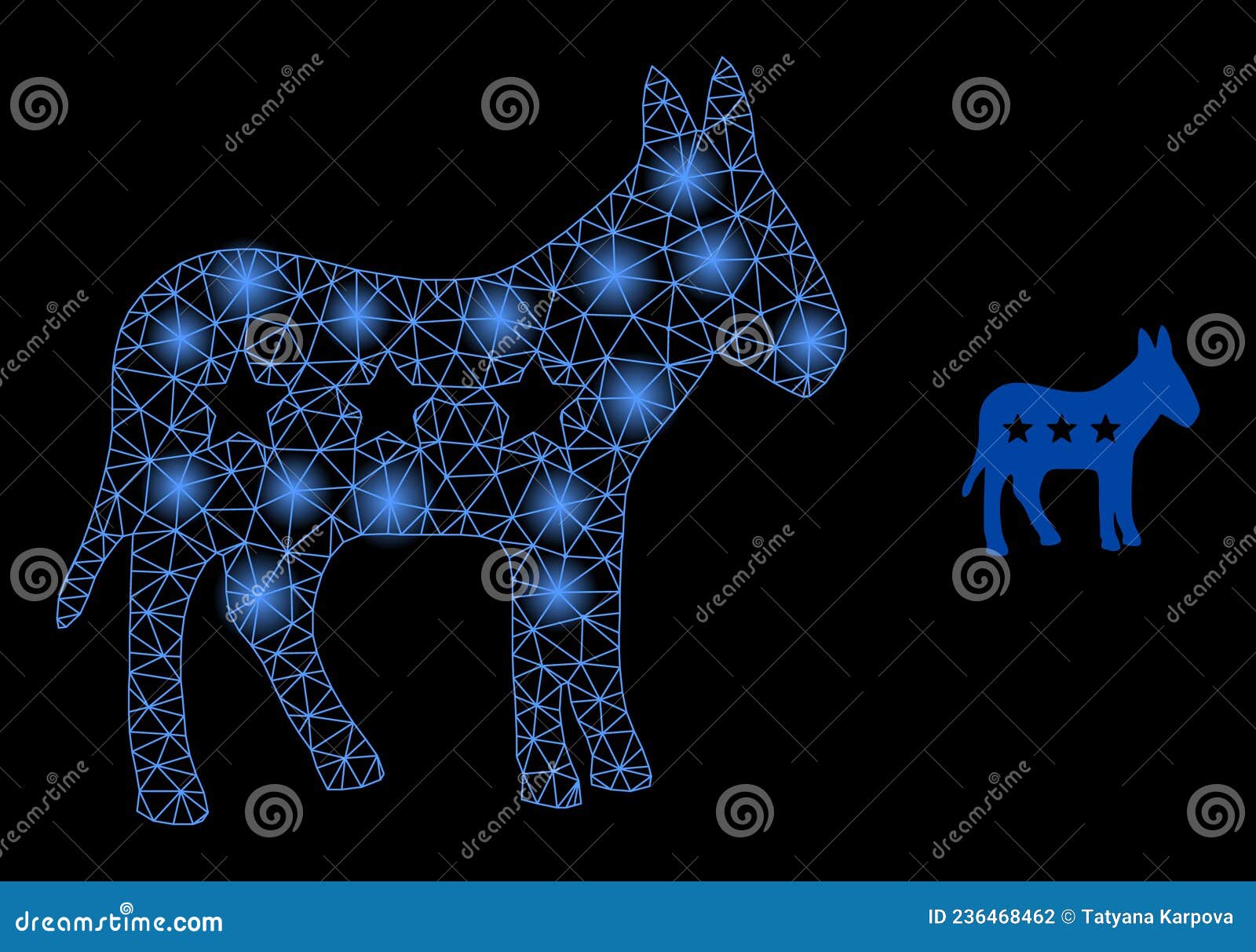 Bright Web Mesh American Donkey Icon with Glare Spots Stock Vector - Illustration of icon ...