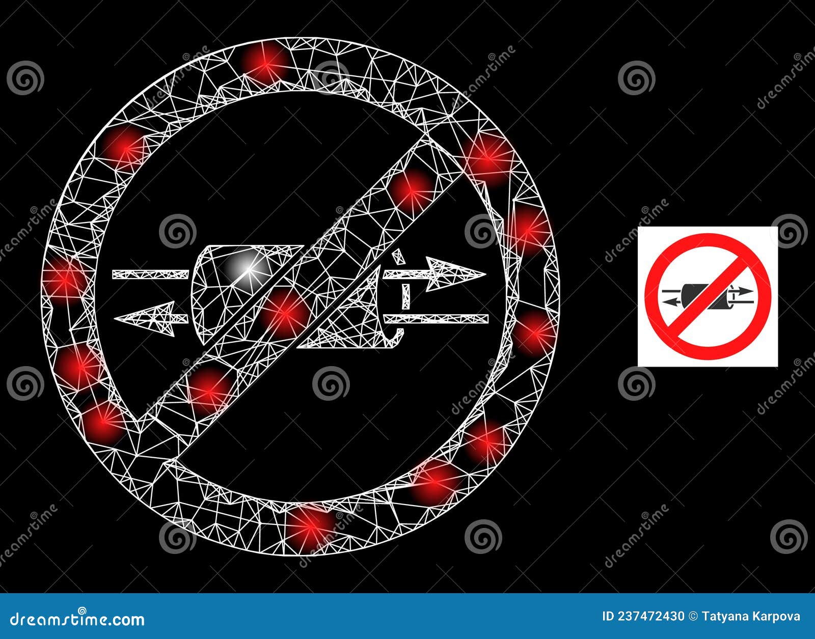 Bright Net Stop VPN Mesh Icon with Light Spots Stock Photo - Image of ...