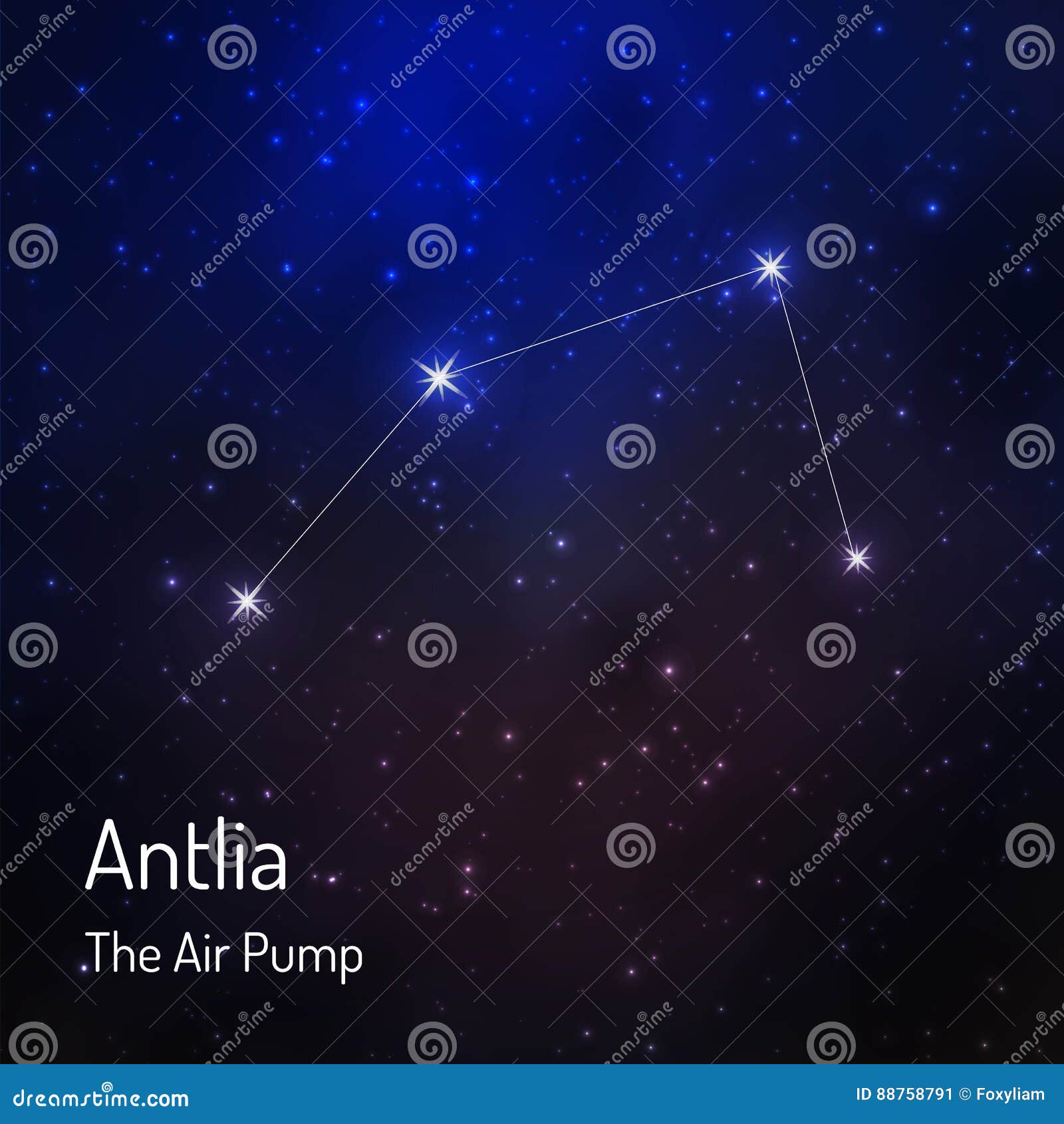Antlia Constellation. Stars In The Night Sky. Cluster Of Stars And ...