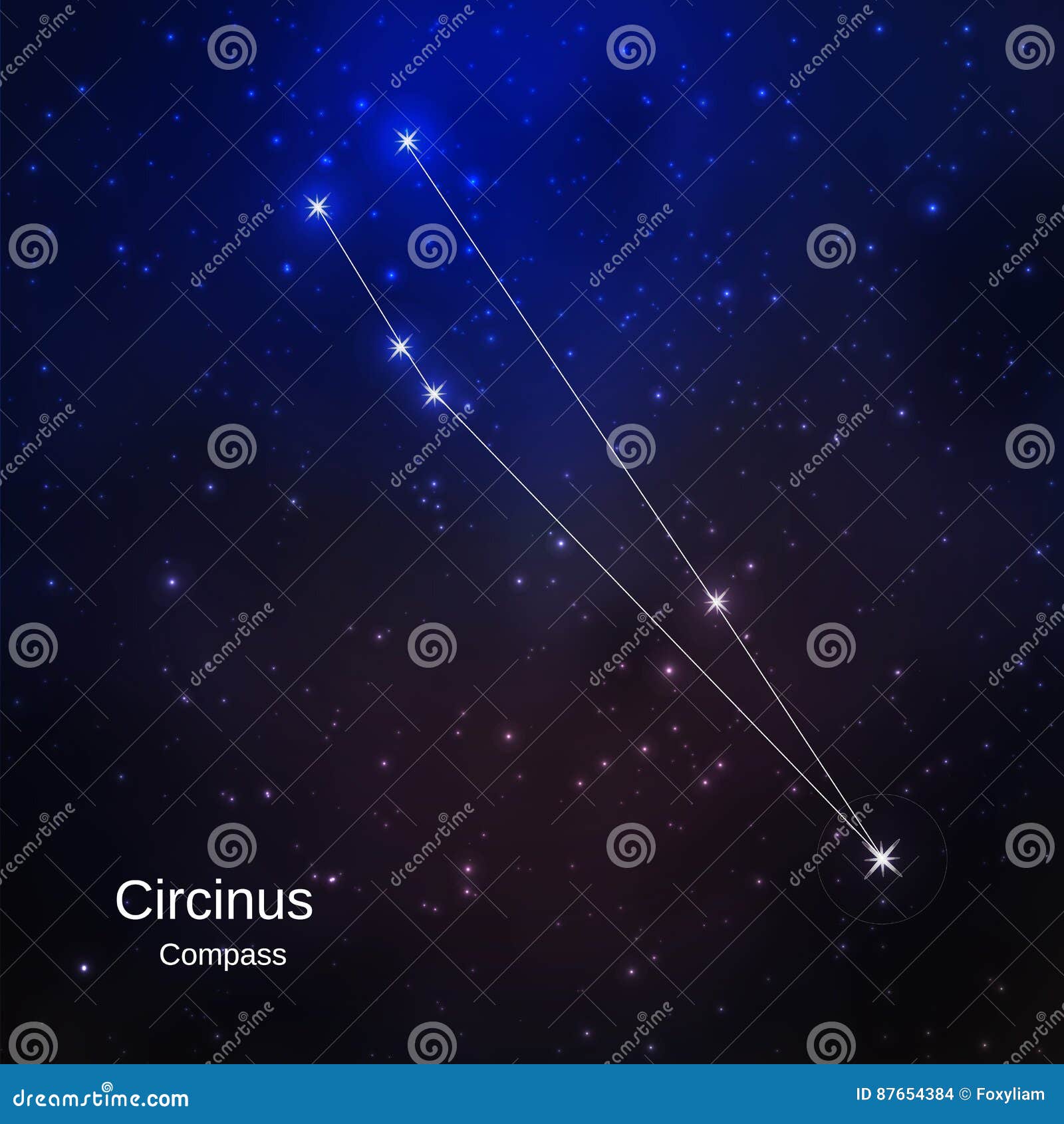 Circinus Constellation. Starry Night Sky. Cluster Of Stars, Galaxy ...