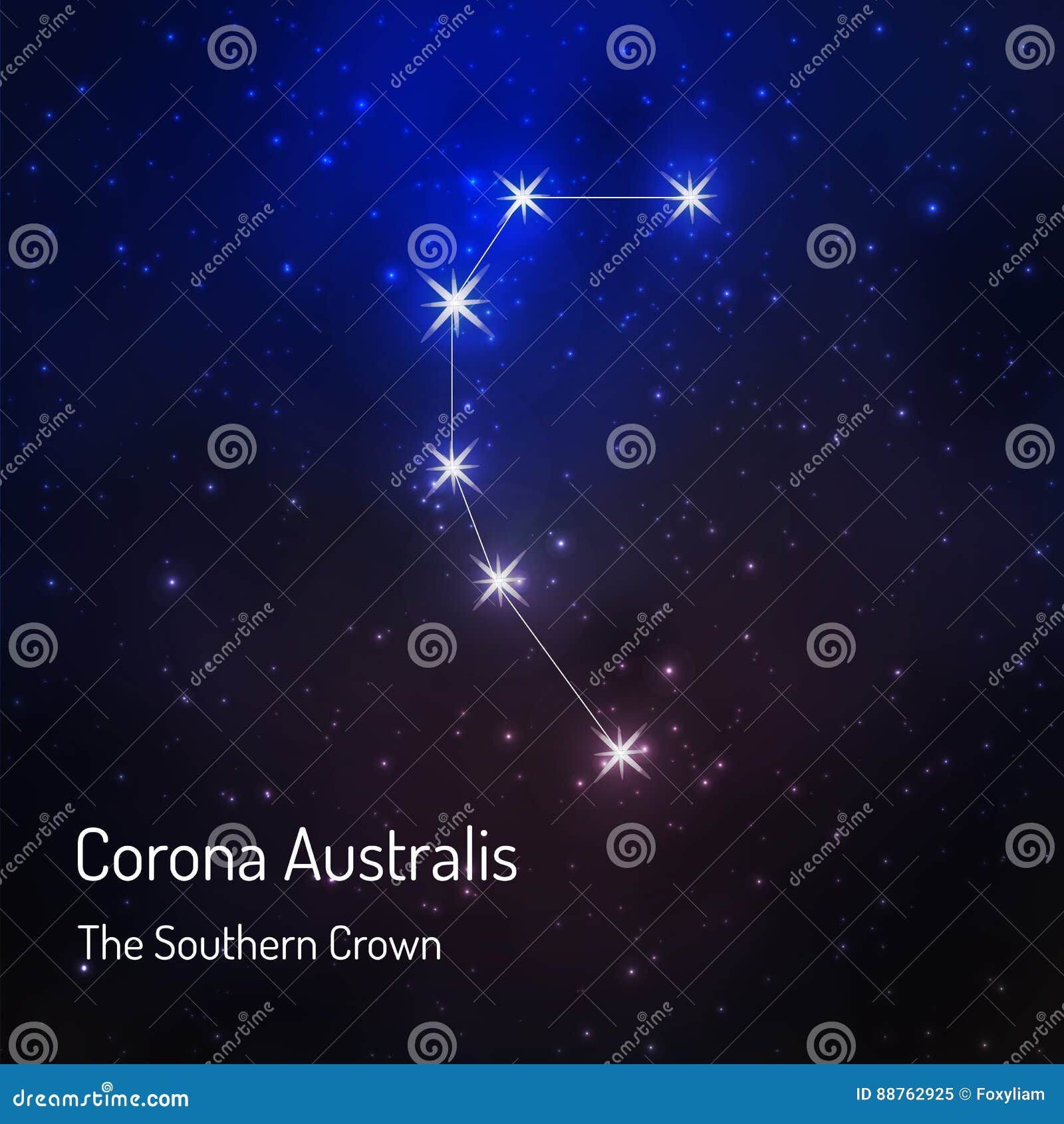 Corona Australis The Southern Crown Constellation On A Starry Space ...
