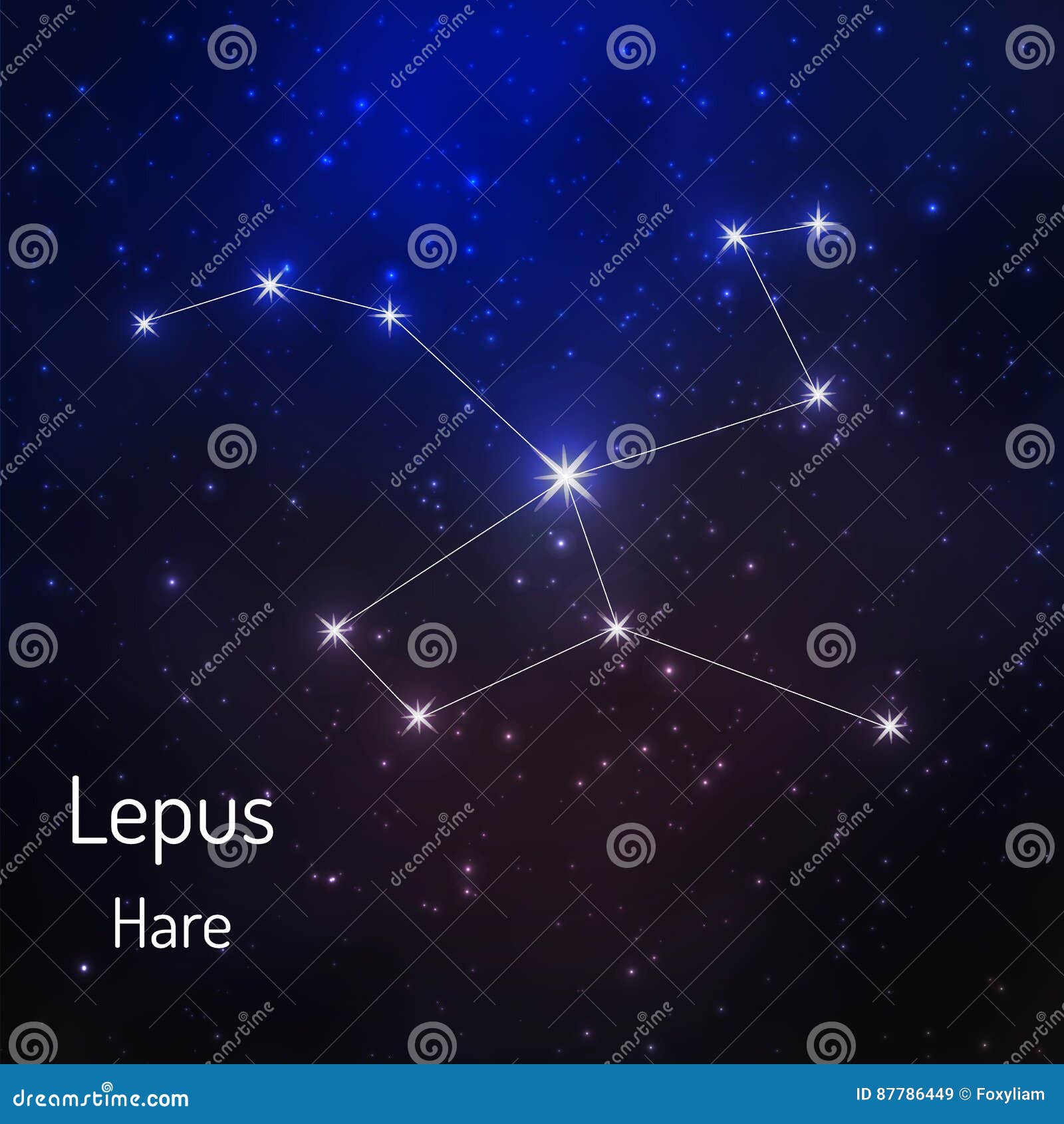 Lepus Constellation With Beautiful Bright Stars On The Background Of ...