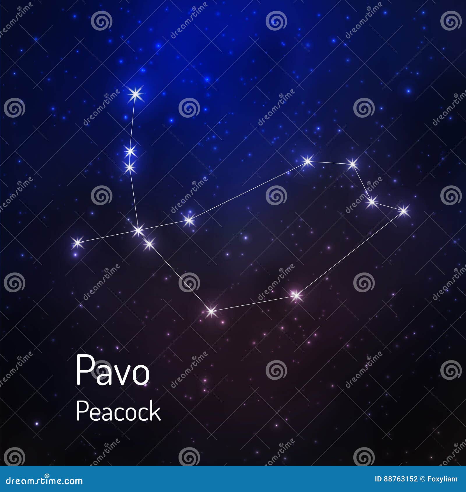 Pavo Constellation Star Map