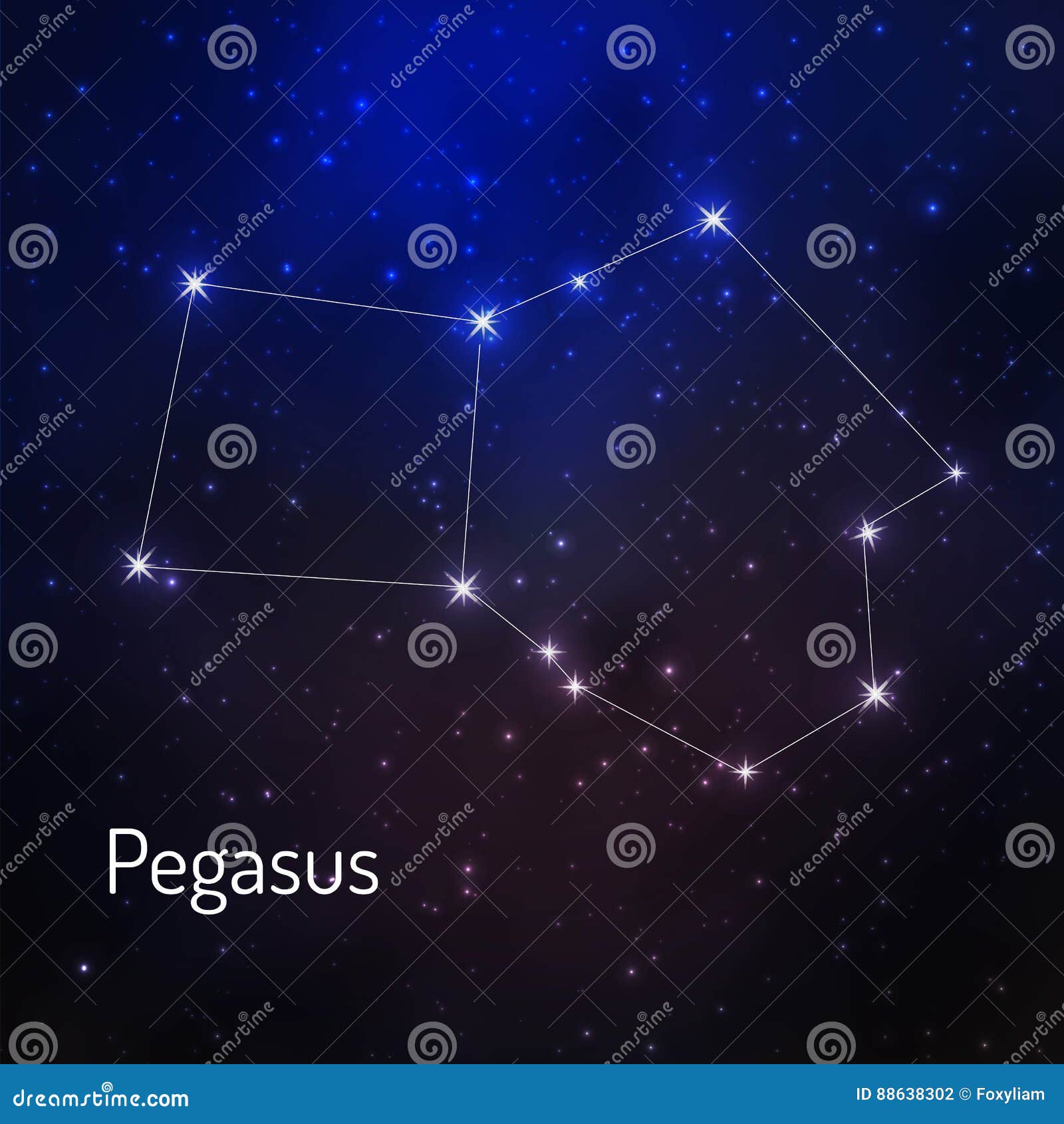 Pegasus Constellation. Starry Night Sky. Cluster Of Stars And Galaxies ...