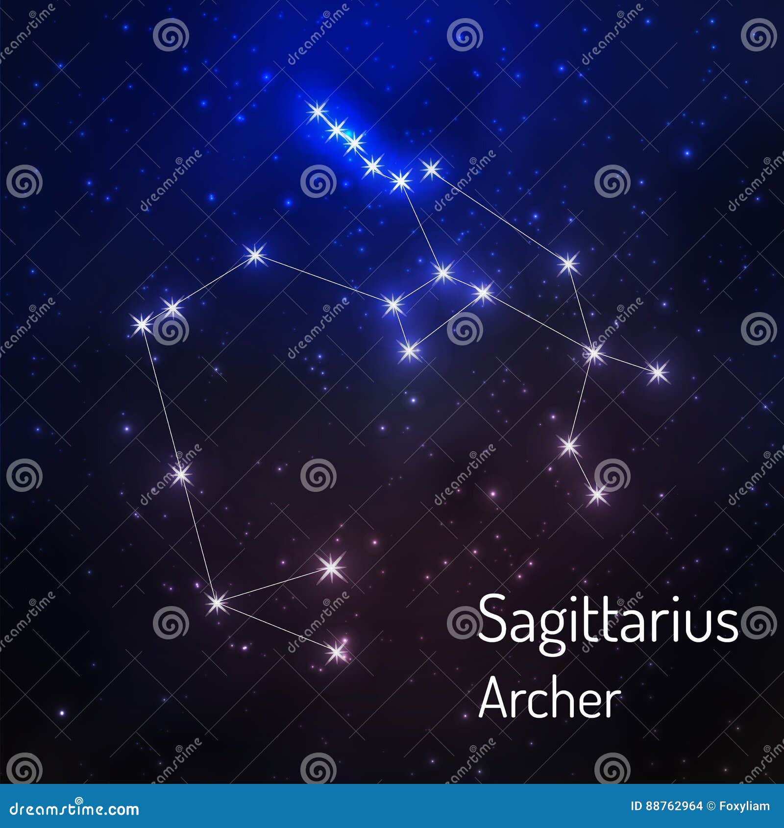 Constellation in the Night Starry Sky Stock Vector - Illustration of ...