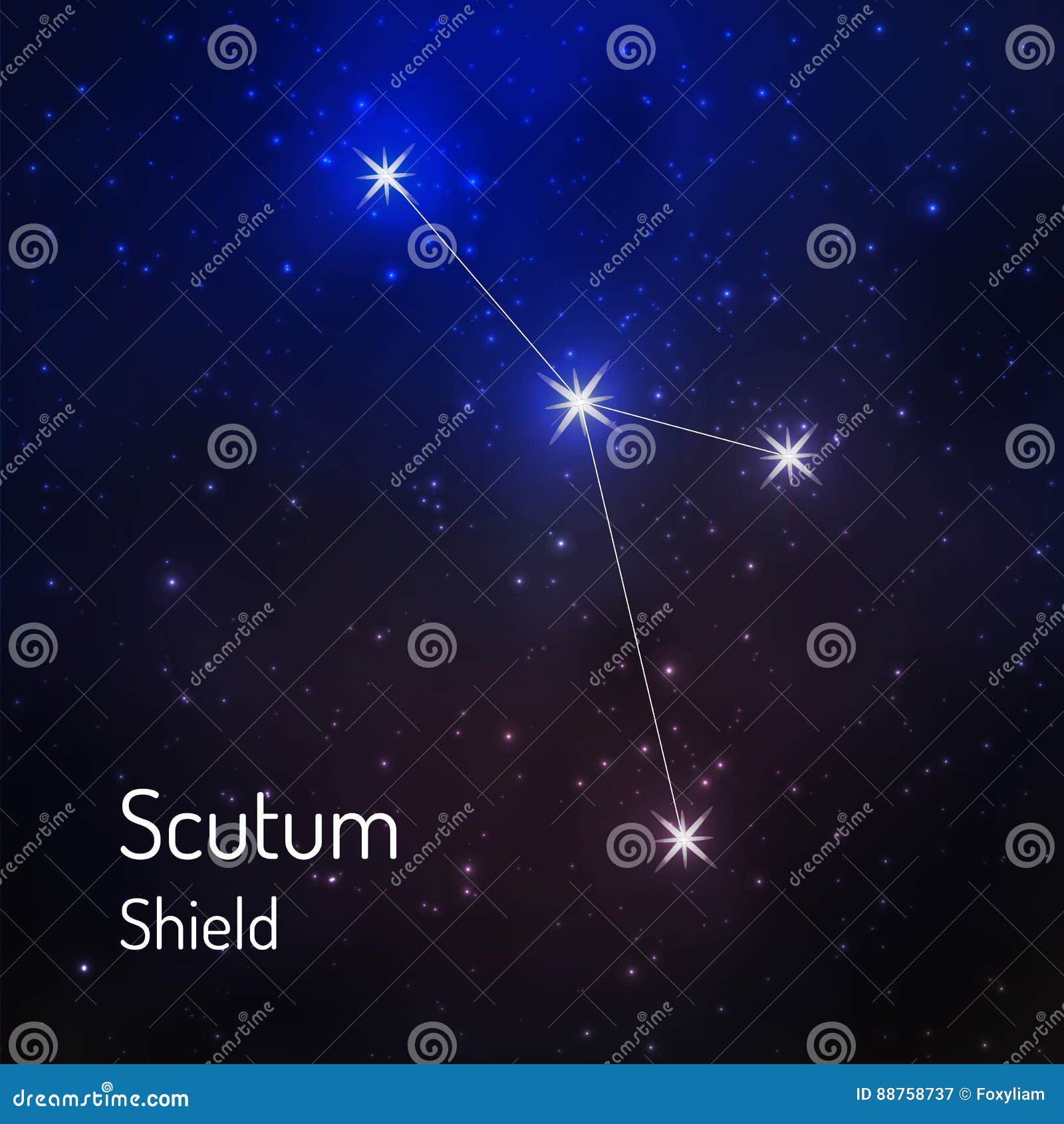 Scutum Constellation. Starry Night Sky. Cluster Of Stars, Galaxy. Deep ...