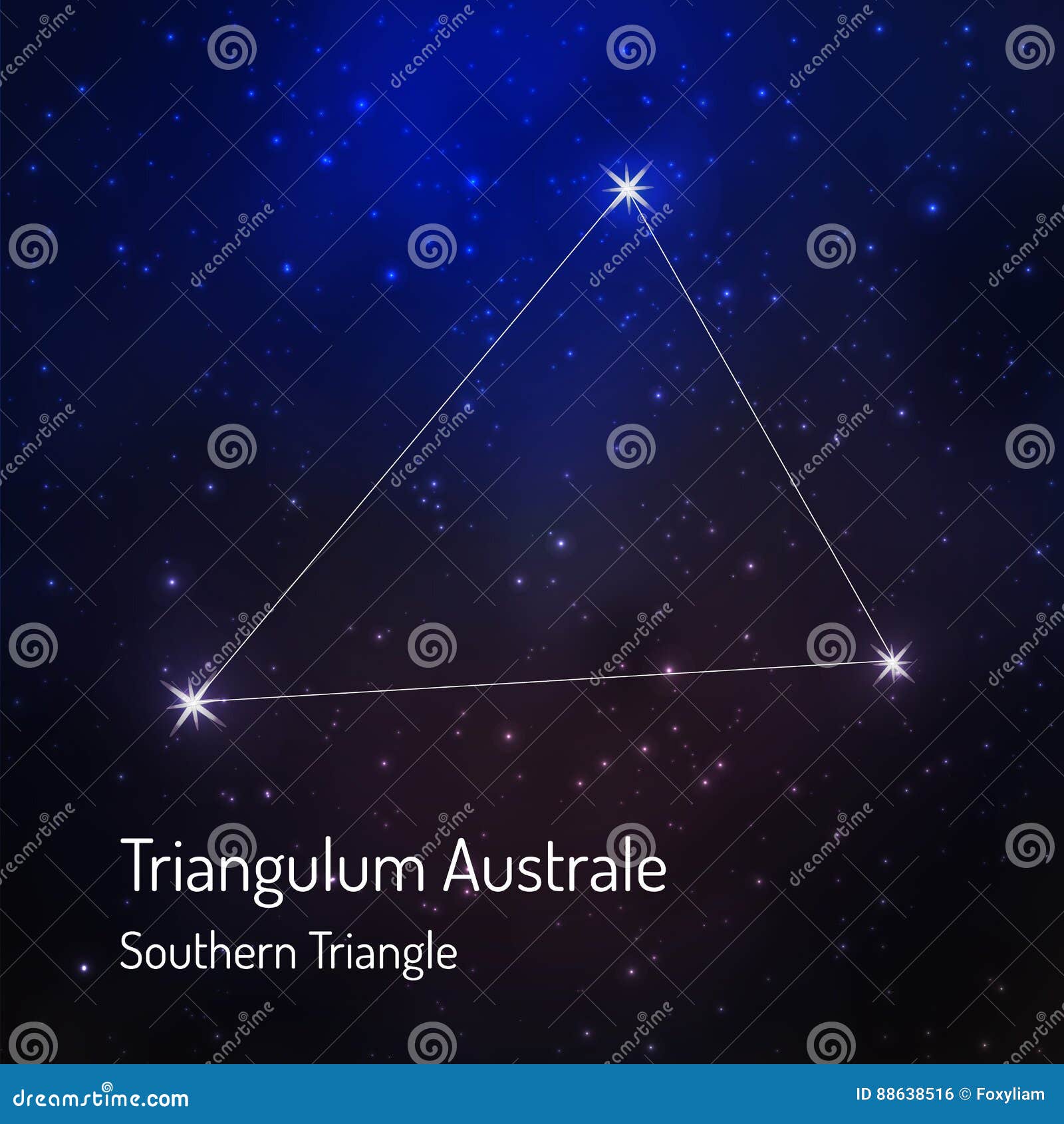 Triangulum Australe Constellation. Starry Night Sky. Cluster Of Stars ...