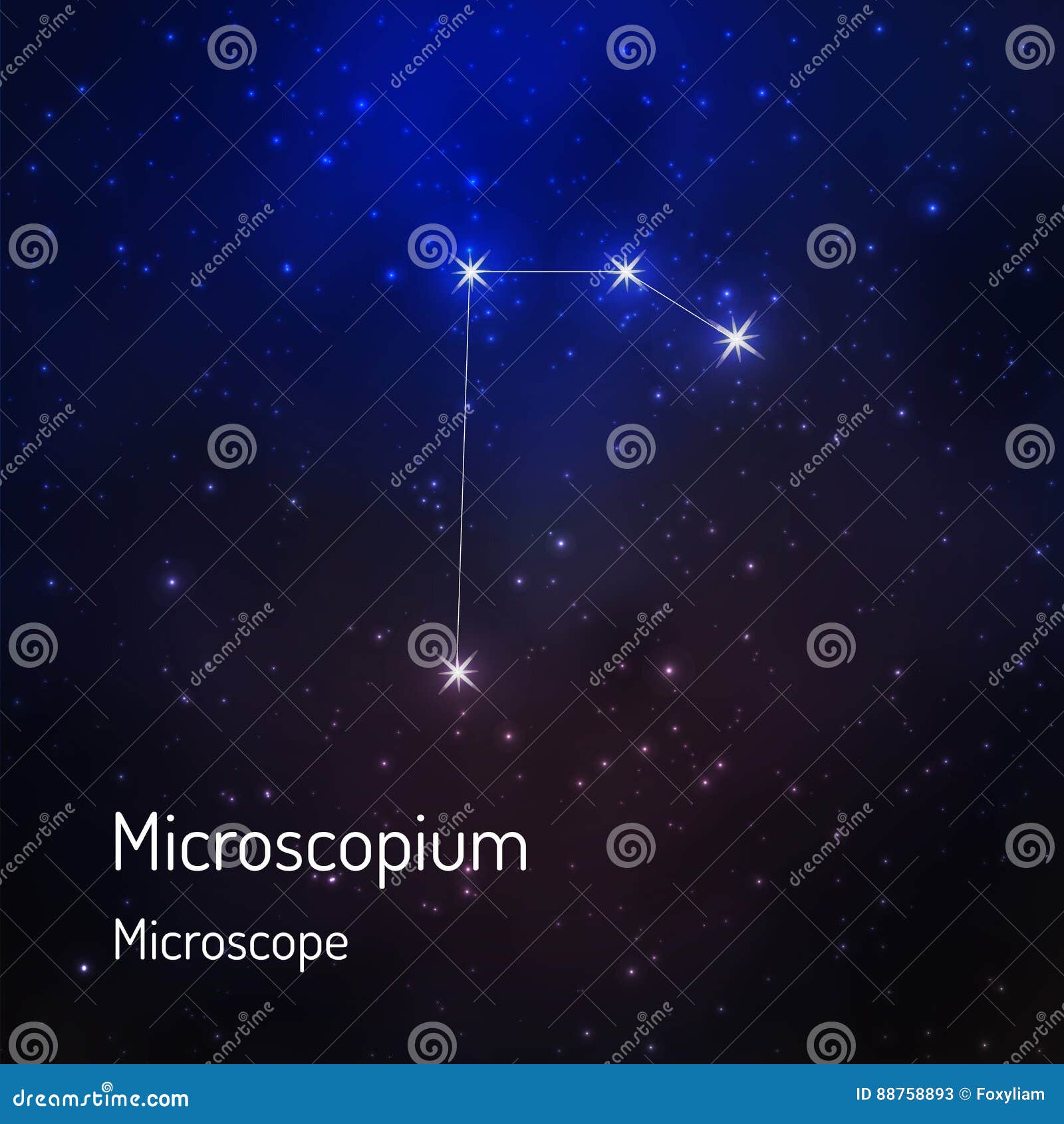 Microscopium The Microscope Constellation Map On A Starry Space ...