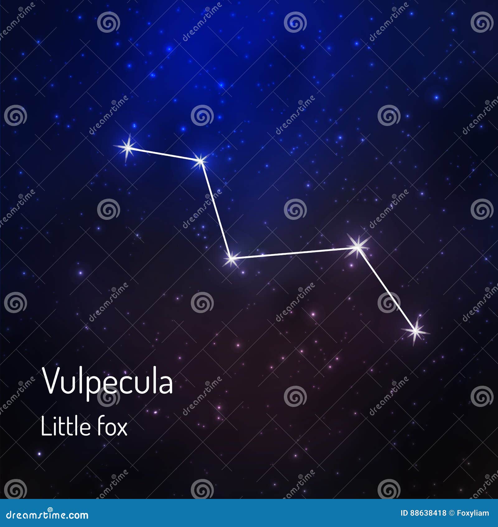 Vulpecula Constellation. Stars In The Night Sky. Cluster Of Stars And ...