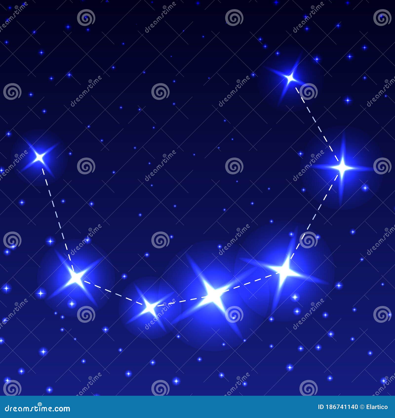 The Constellation of the Northern Crown in the Night Starry Sky. Vector ...