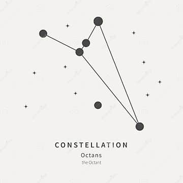 The Constellation of Octans. the Octant - Linear Icon Stock Vector ...
