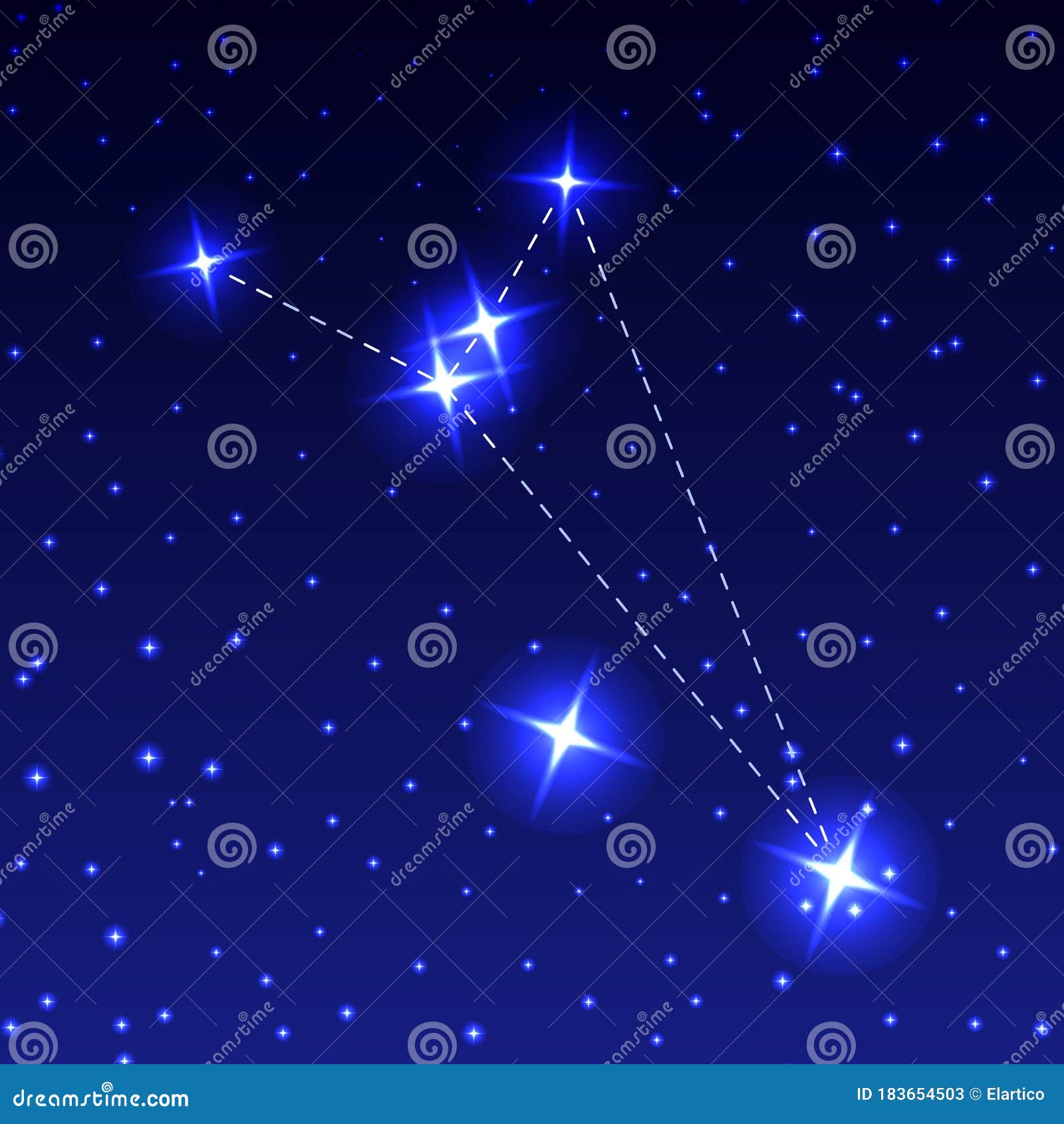 The Constellation Octant in the Night Starry Sky. Vector Illustration ...