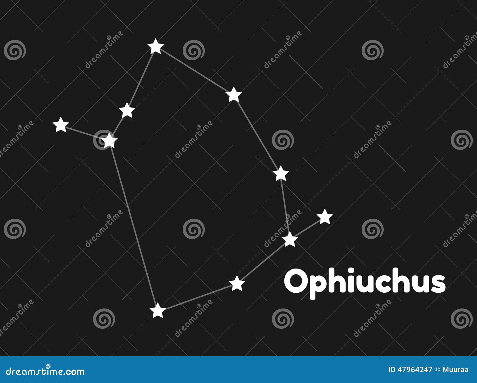 Constellation Ophiuchus Isolated, Concept Of Starry Sky, Astronomy ...