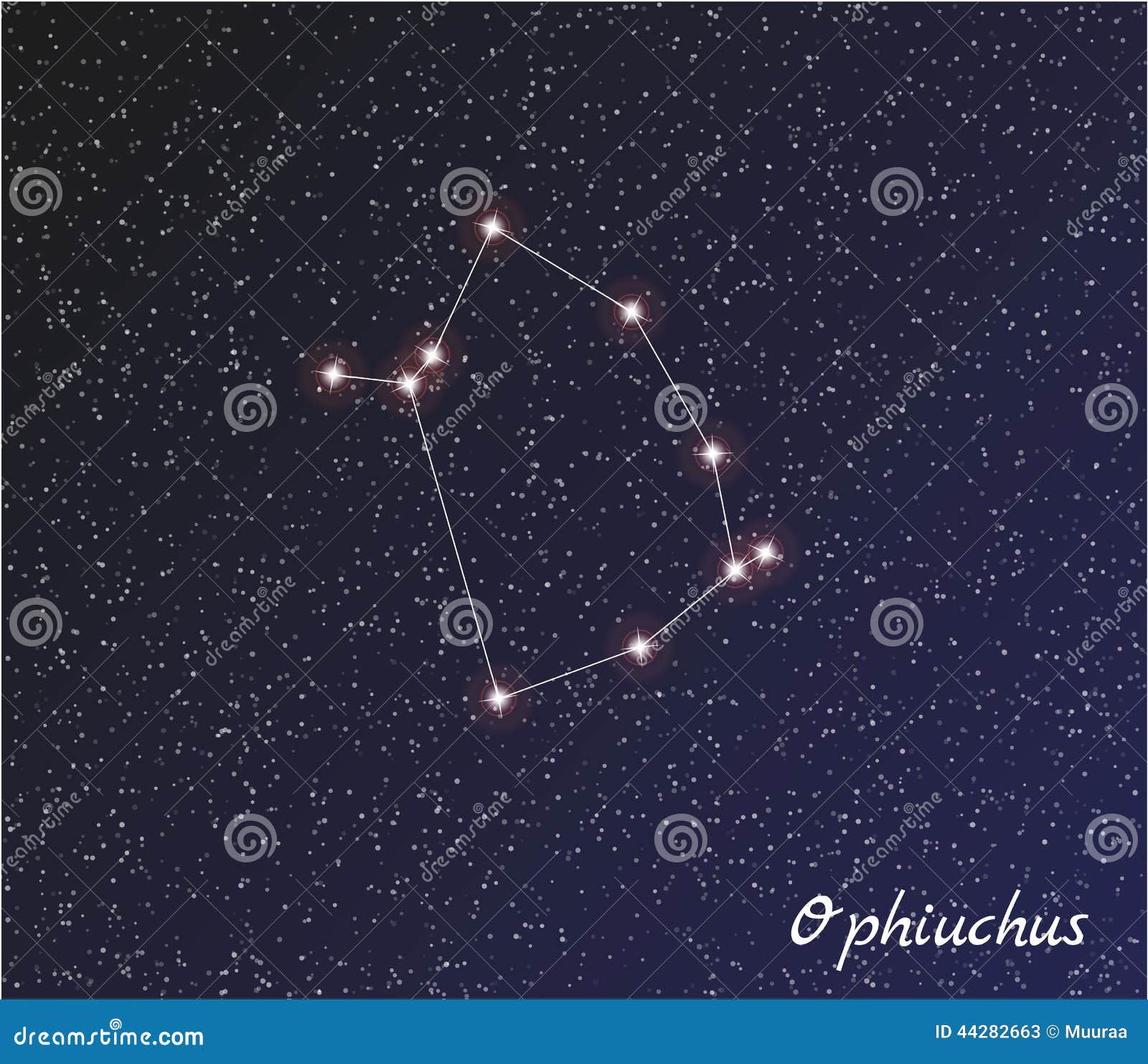 Constellation Ophiuchus Isolated, Concept Of Starry Sky, Astronomy ...