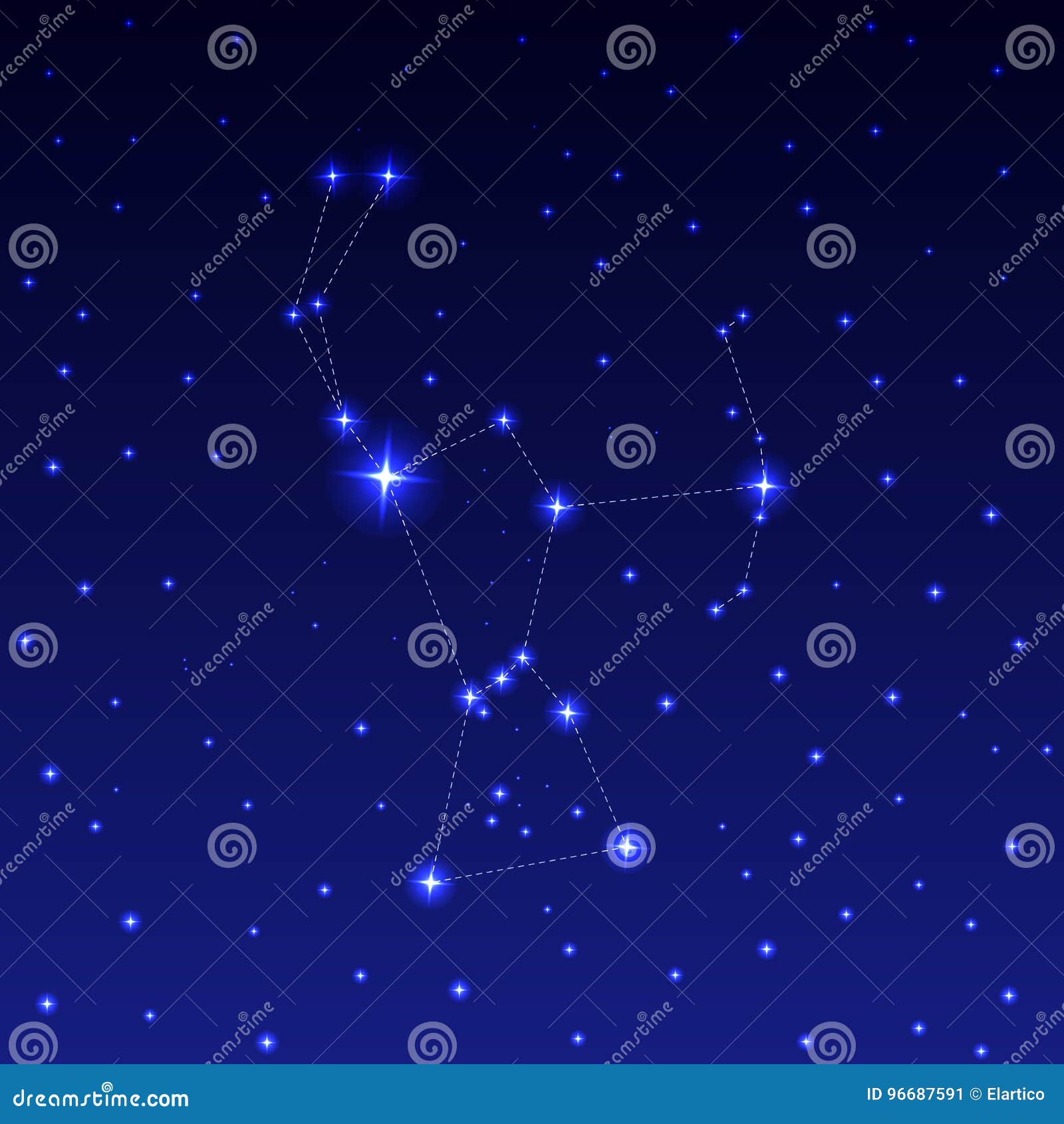 The Constellation of Orion stock vector. Illustration of hand - 96687591