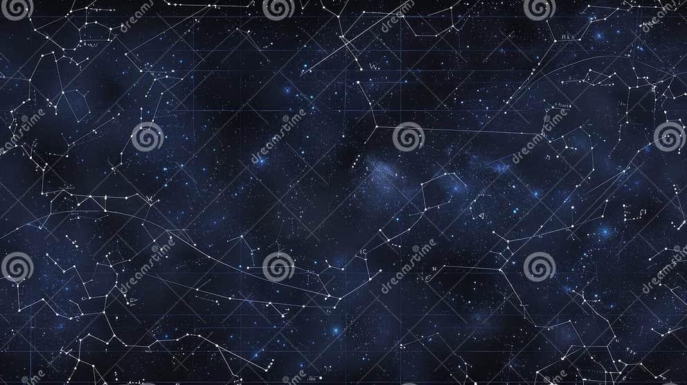Constellation Patterns Outlined Against the Cosmic Abyss, Creating a ...