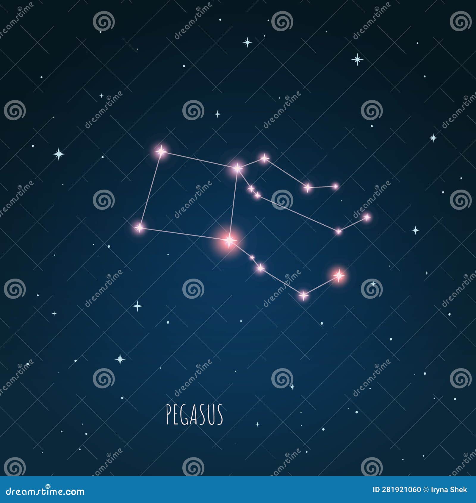 Constellation Pegasus Isolated, Concept Of Starry Sky, Astronomy ...