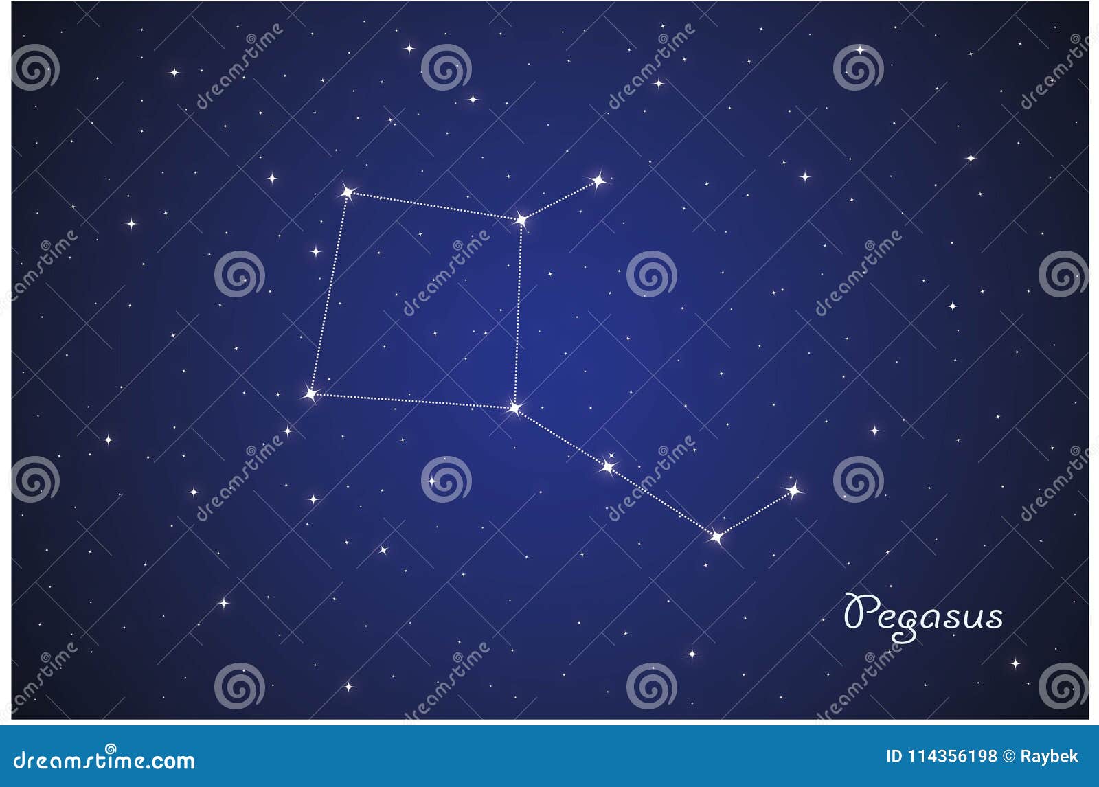 Constellation Pegasus Isolated, Concept Of Starry Sky, Astronomy ...
