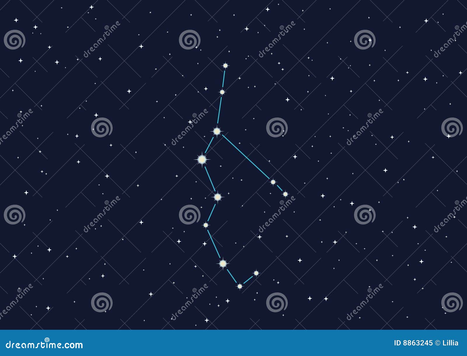 Constellation Perseus stock vector. Illustration of bright - 8863245