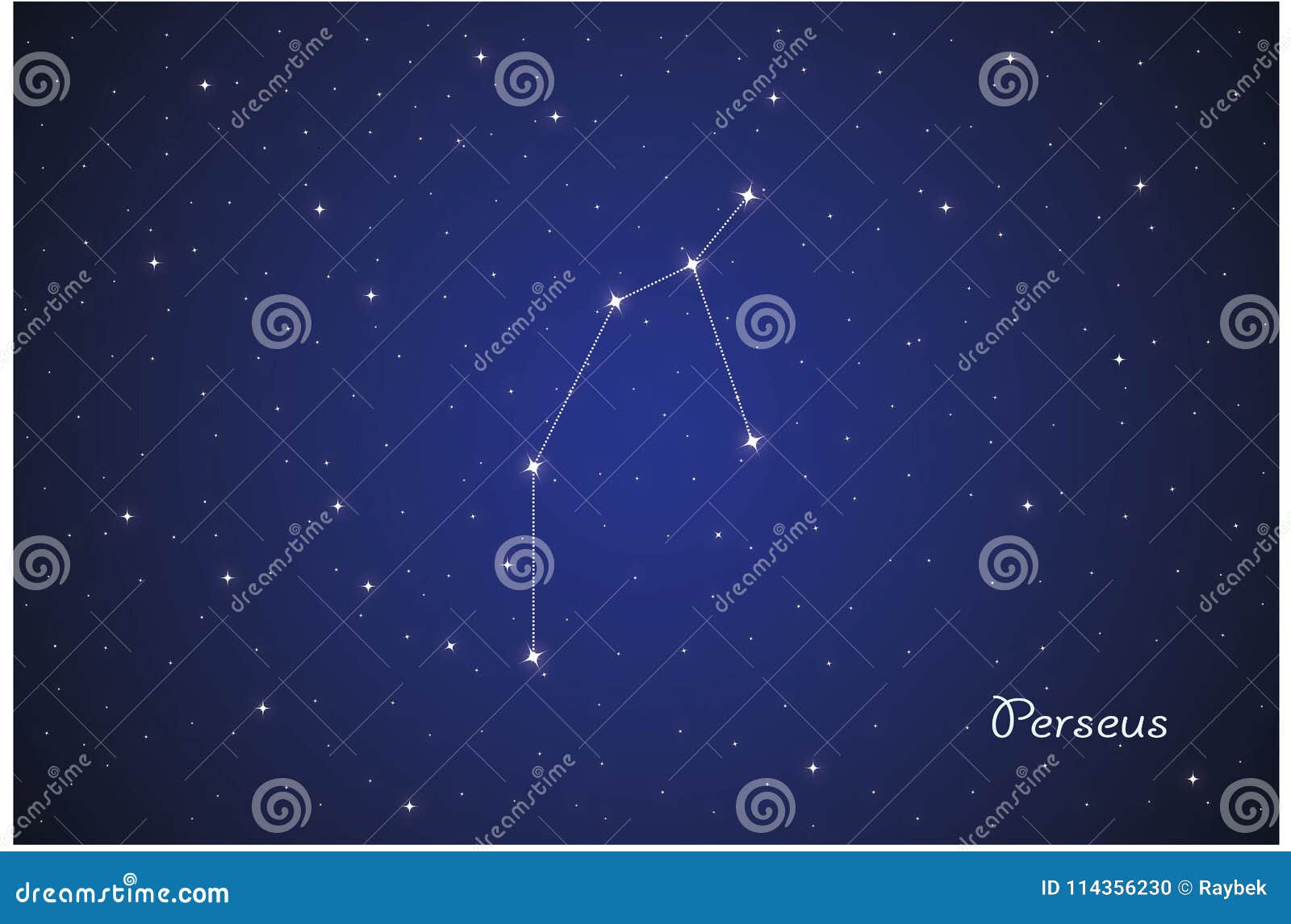Constellation Perseus, Hero, Night Star Sky Vector Illustration ...