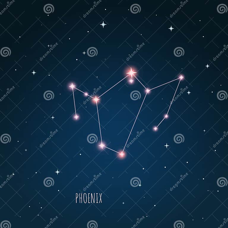 Constellation Phoenix Scheme in Starry Sky Space Stock Vector ...