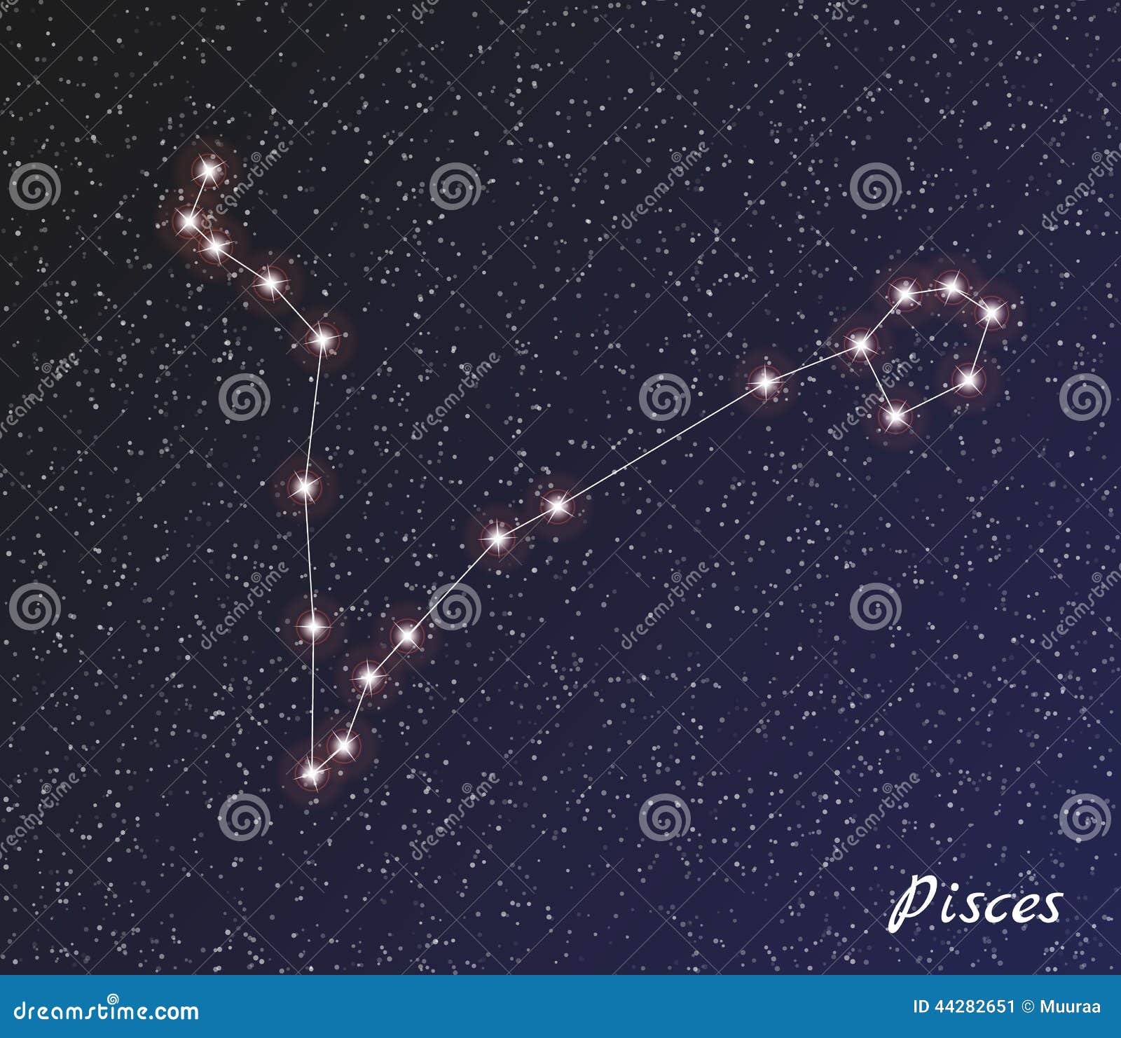 Constellation Poissons illustration de vecteur. Illustration du lueur ...