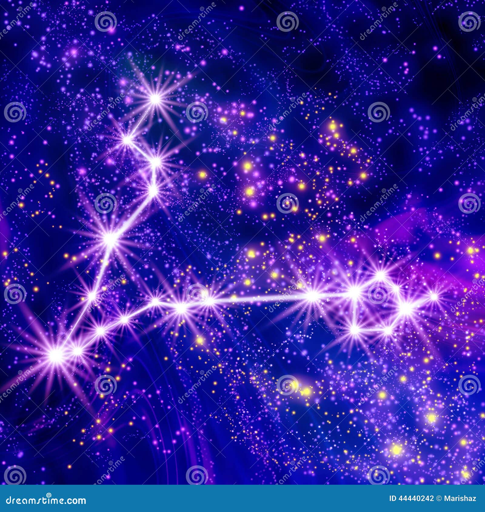 Constellation Poissons illustration stock. Illustration du néon - 44440242