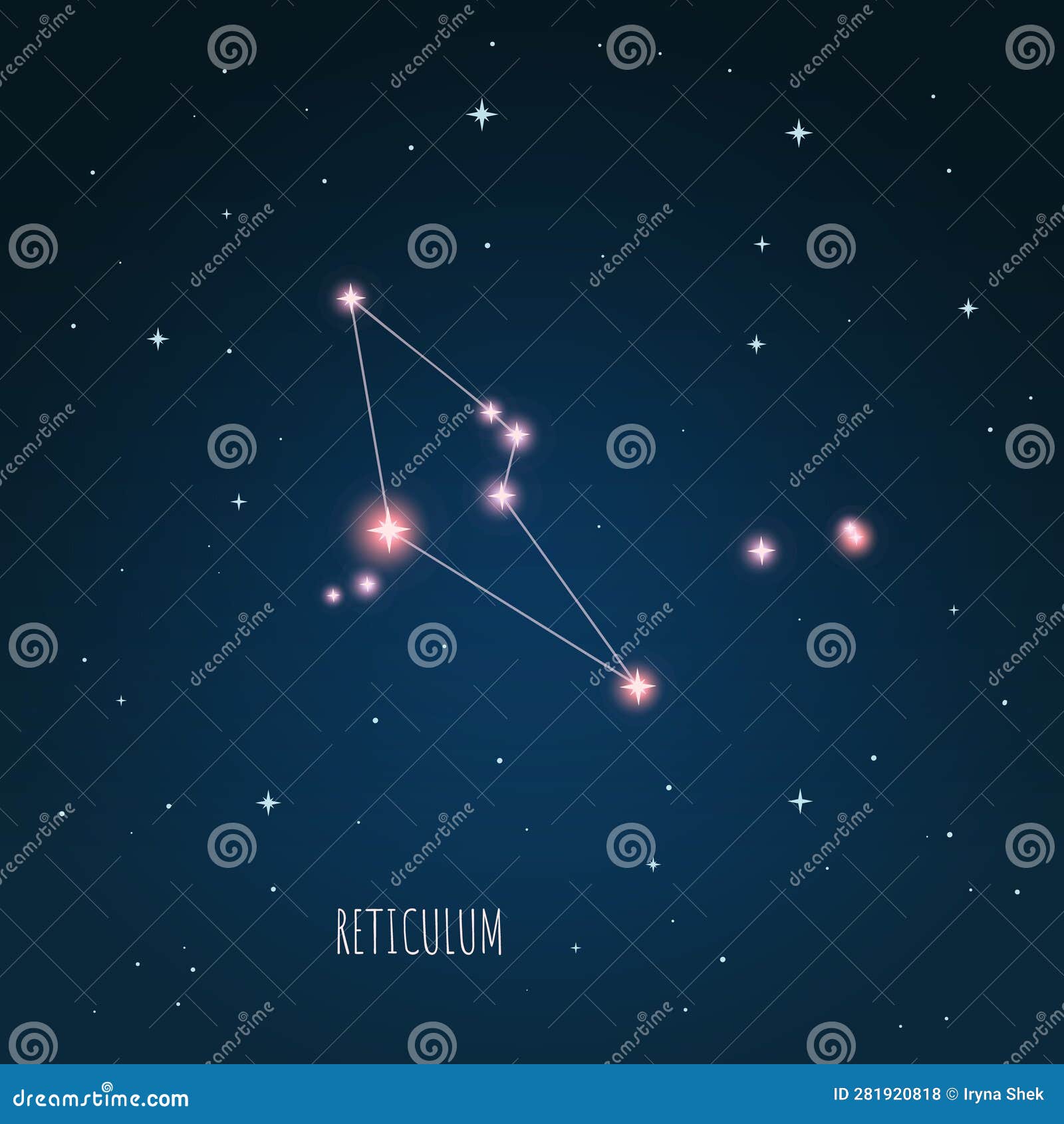 Constellation Reticulum Scheme in Starry Sky Space Stock Vector ...