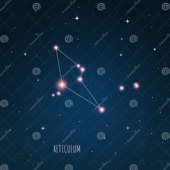 Constellation Reticulum Scheme in Starry Sky Space Stock Vector ...