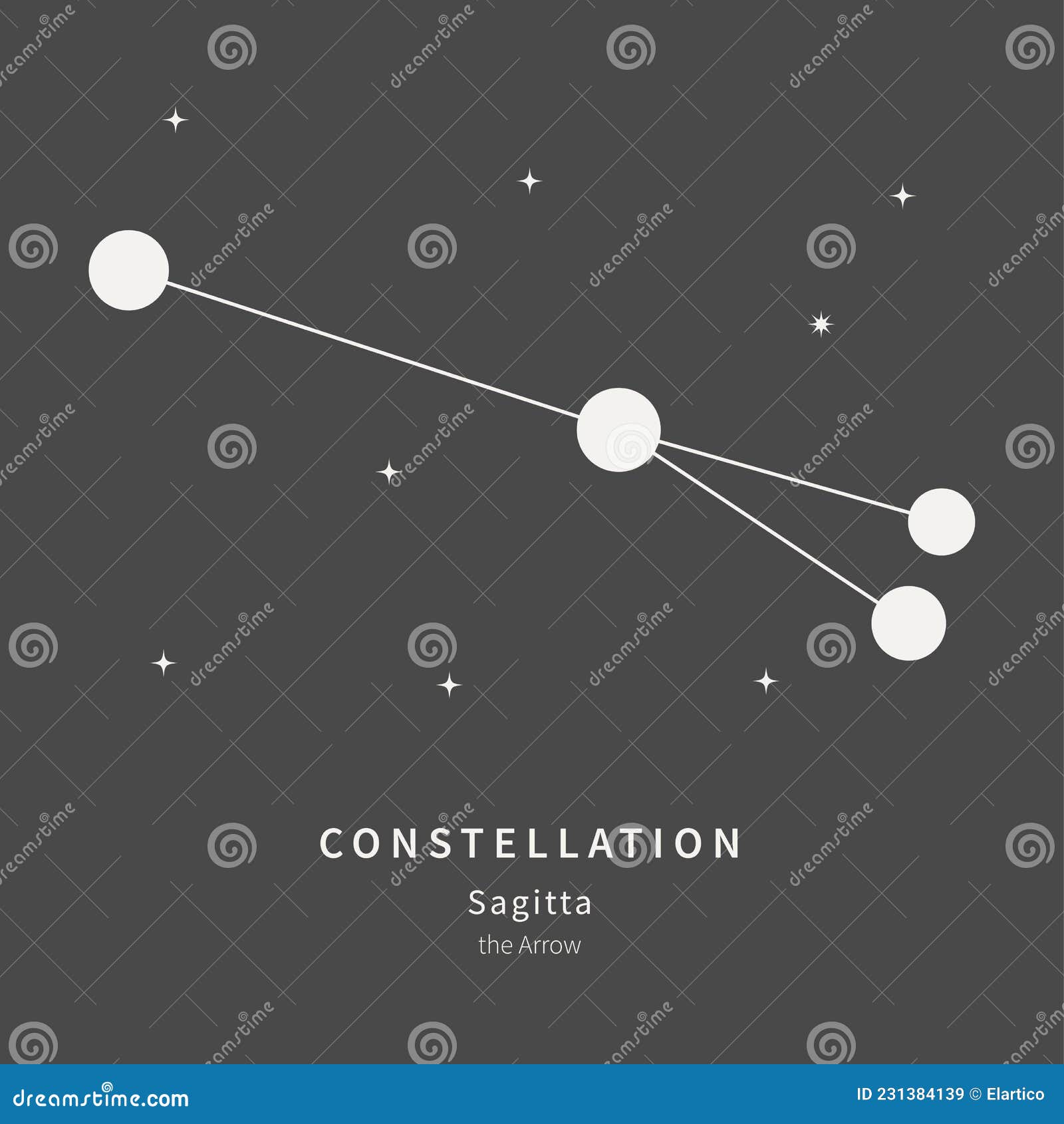 The Constellation of Sagitta. the Arrow - Linear Icon. Vector ...