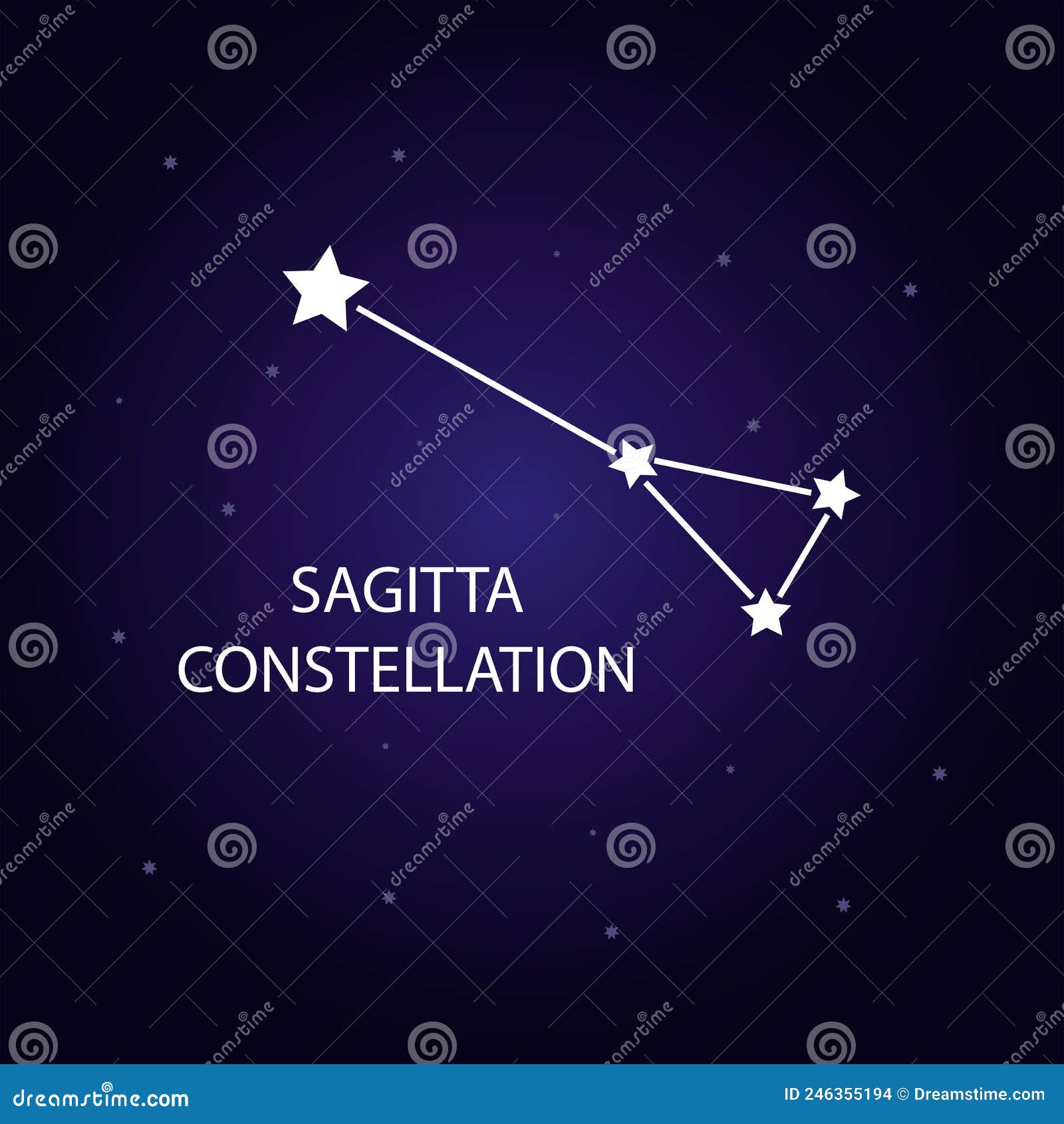 Sagitta Constellation In Pixel Art Style. 8-bit Stars In The Night Sky ...