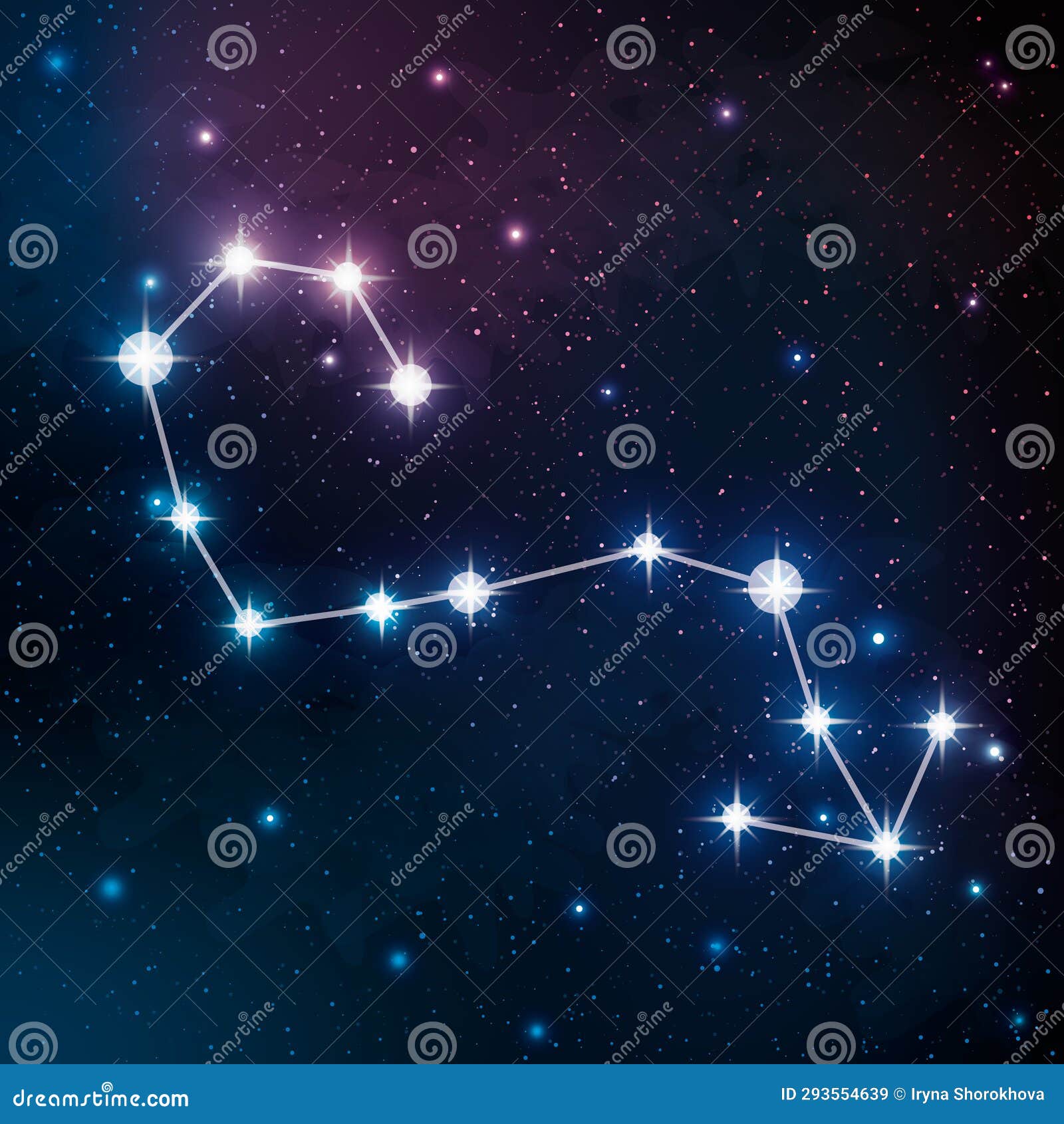 Constellation Scorpio in the Night Sky Stock Vector - Illustration of ...