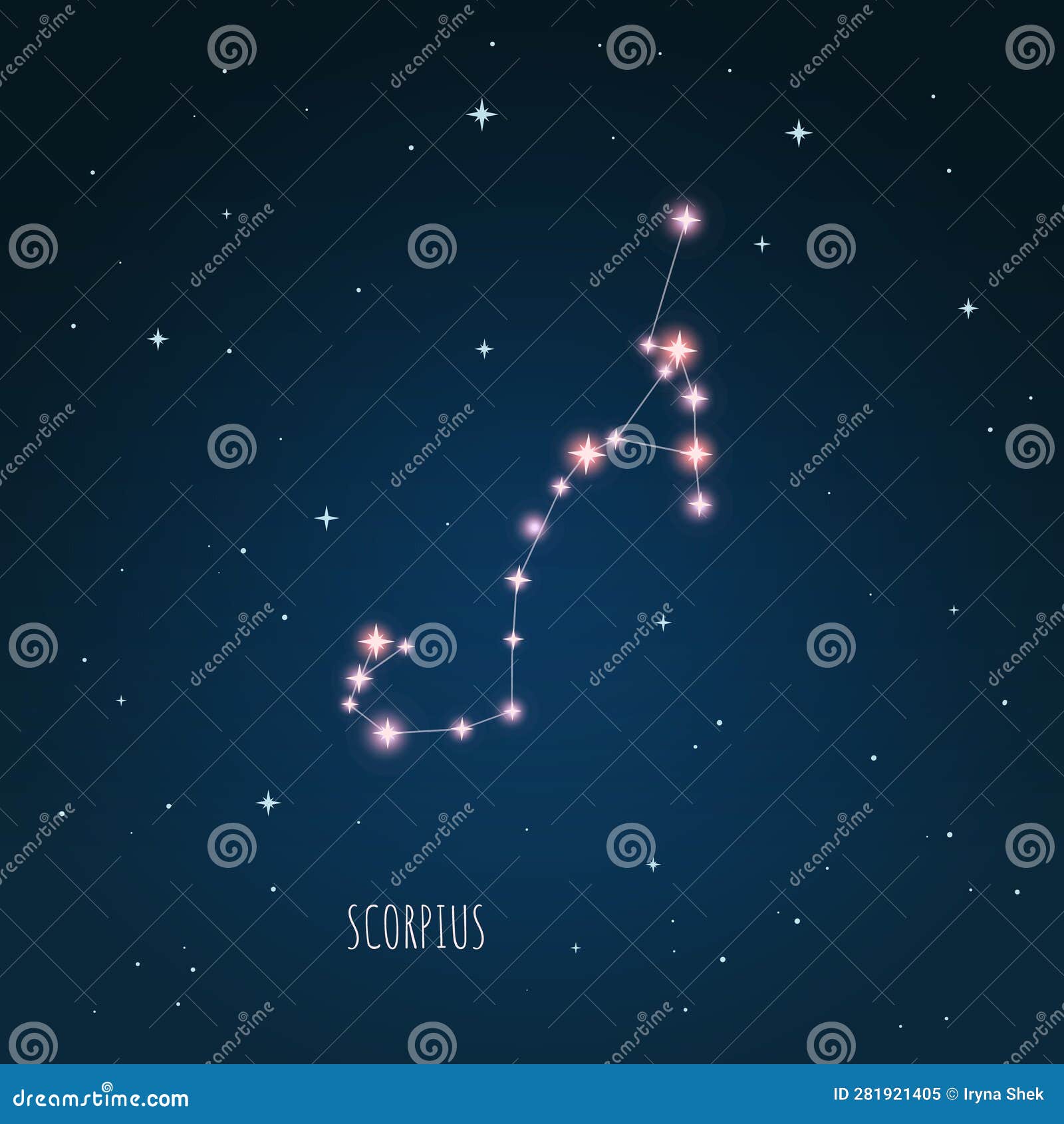 Constellation Scorpius Cartoon Vector | CartoonDealer.com #44282667