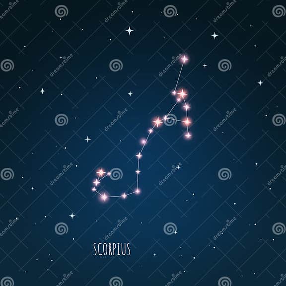 Constellation Scorpius Scheme in Starry Sky Space Stock Vector ...