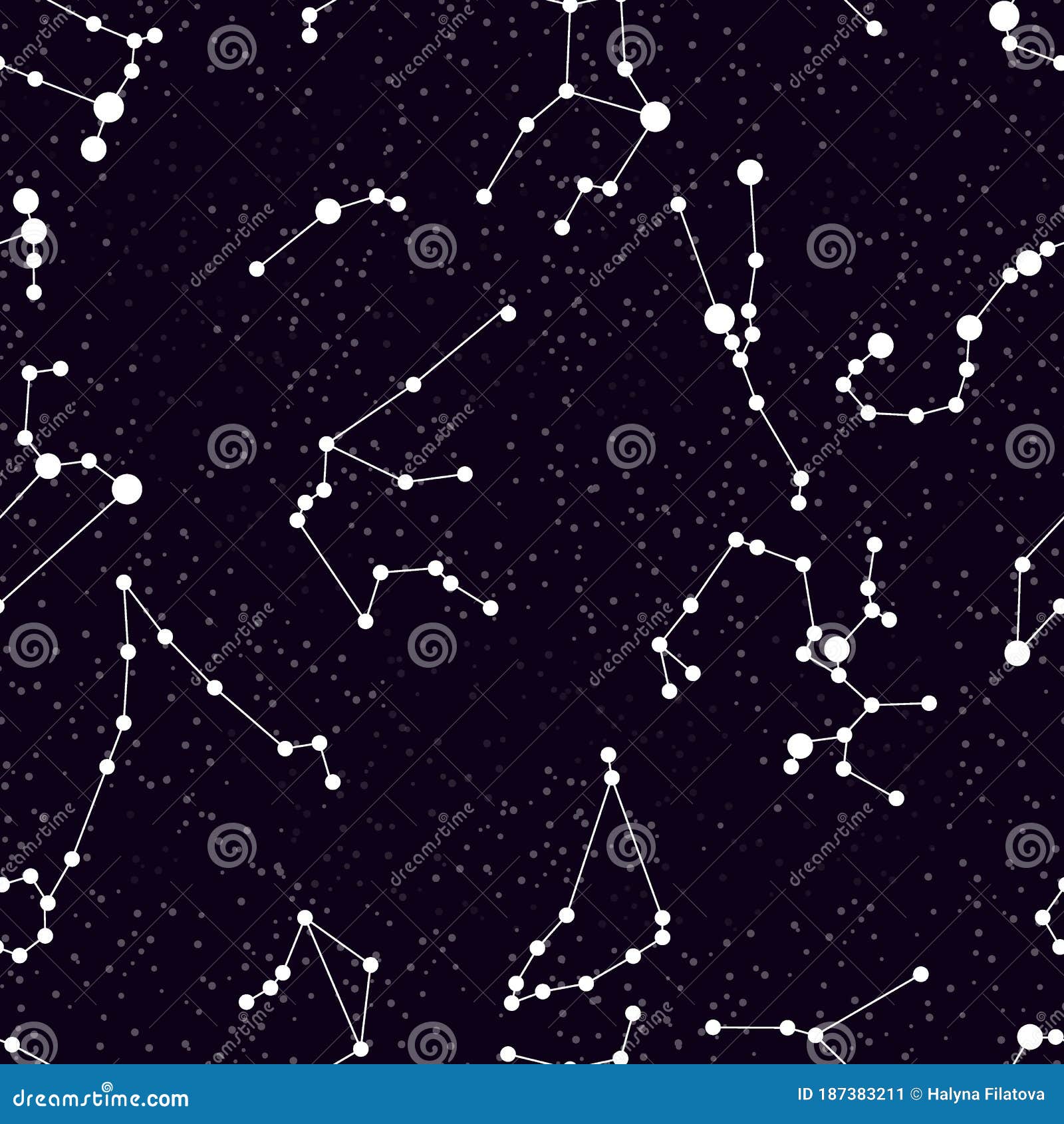 830 Constellation, Seamless Pattern with Sky Stock Vector ...