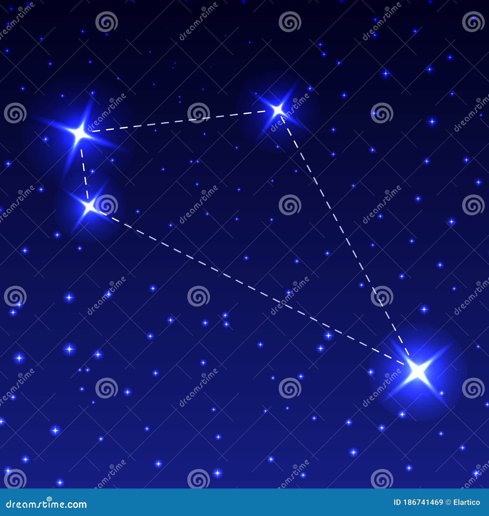 The Constellation of the Sextant in the Night Starry Sky. Vector ...