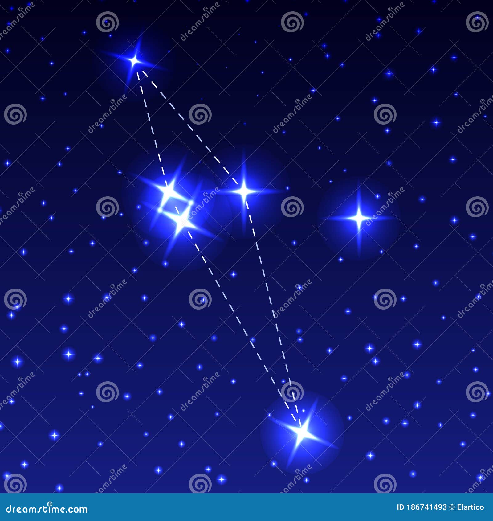 The Constellation of the Shield in the Night Starry Sky. Vector ...