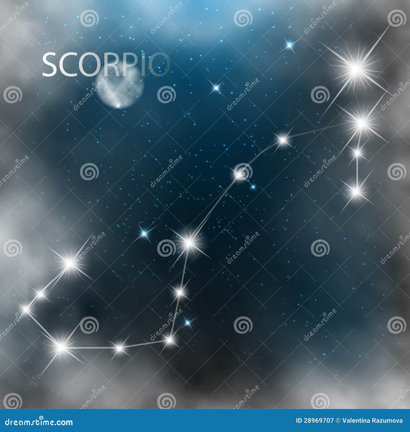 Constellation Sign Bright Stars in Cosmos Stock Vector - Illustration ...