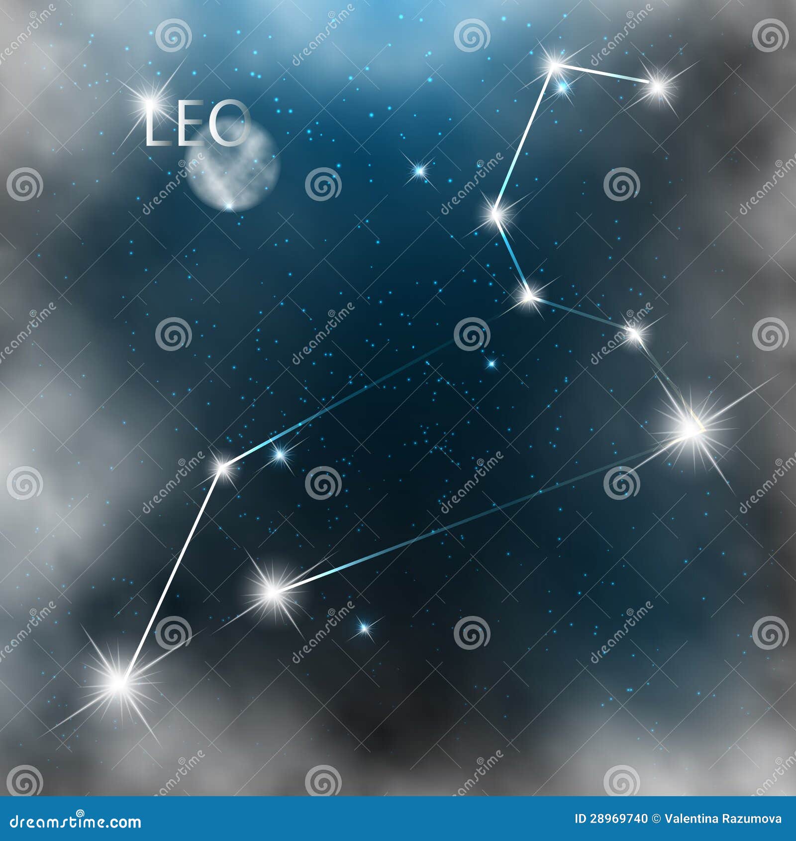 Constellation Sign Bright Stars in Cosmos Stock Vector - Illustration ...