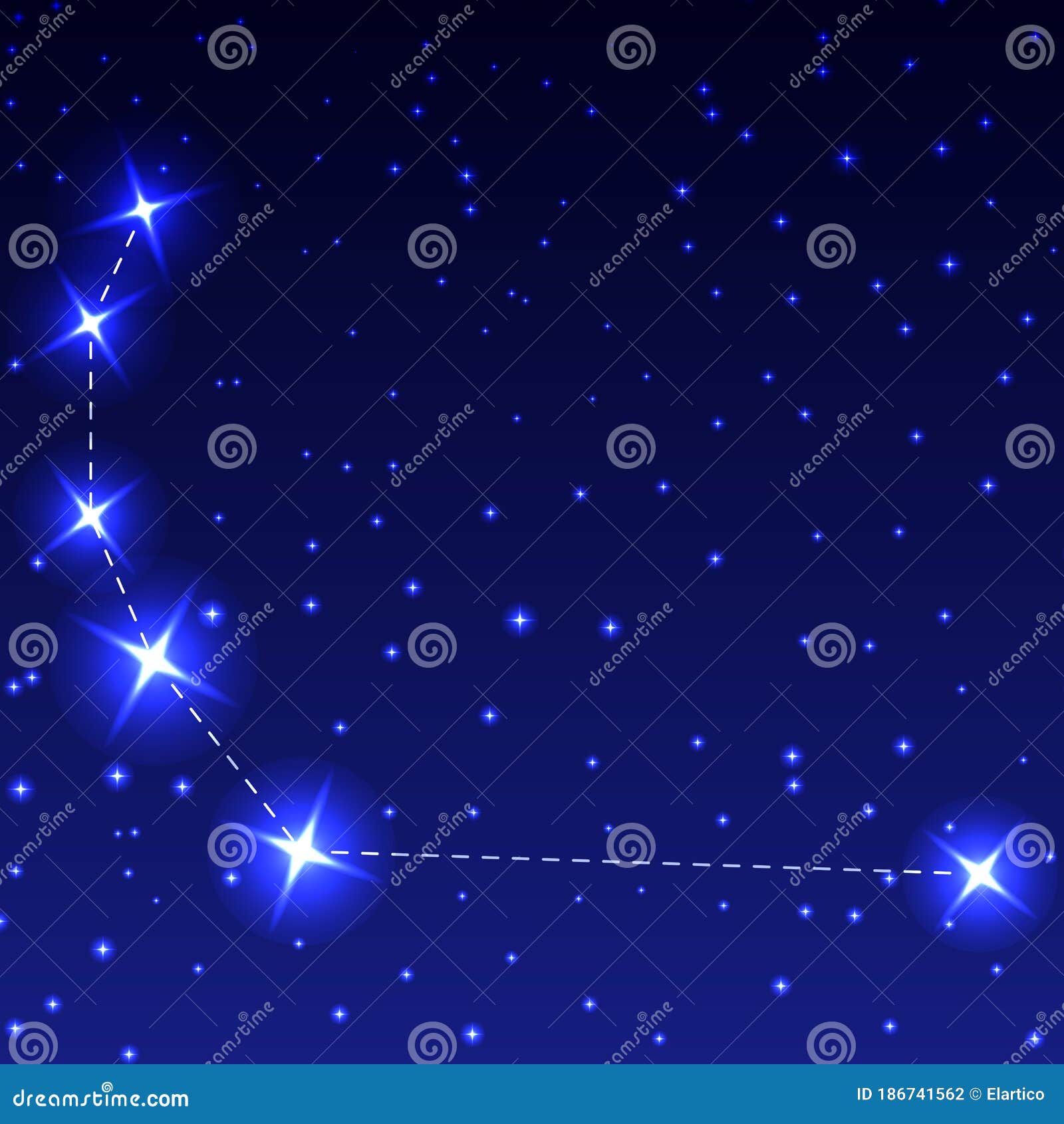 The Constellation of the Southern Crown in the Night Starry Sky. Vector ...