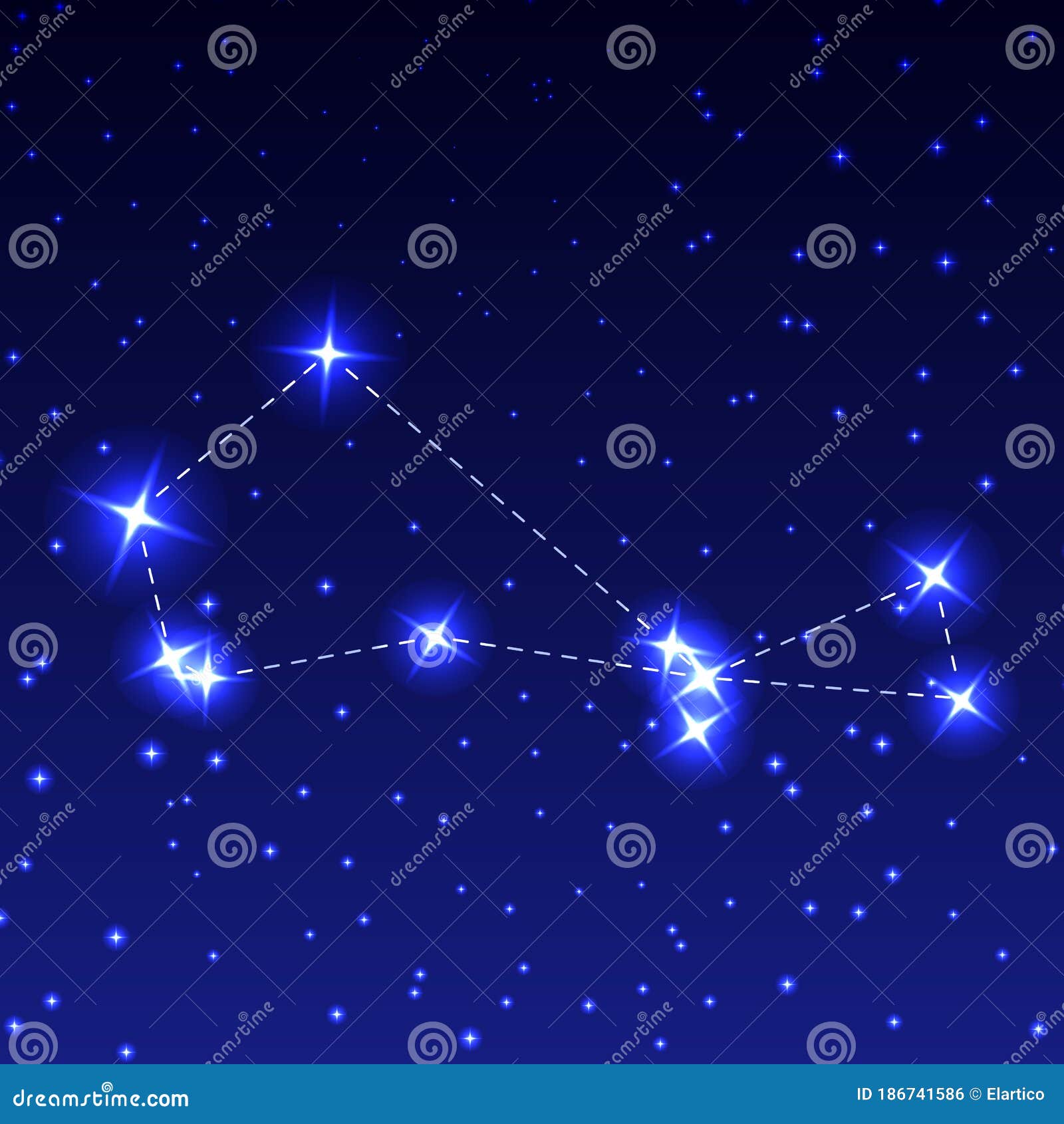 The Constellation of the Southern Fish in the Night Starry Sky. Vector ...
