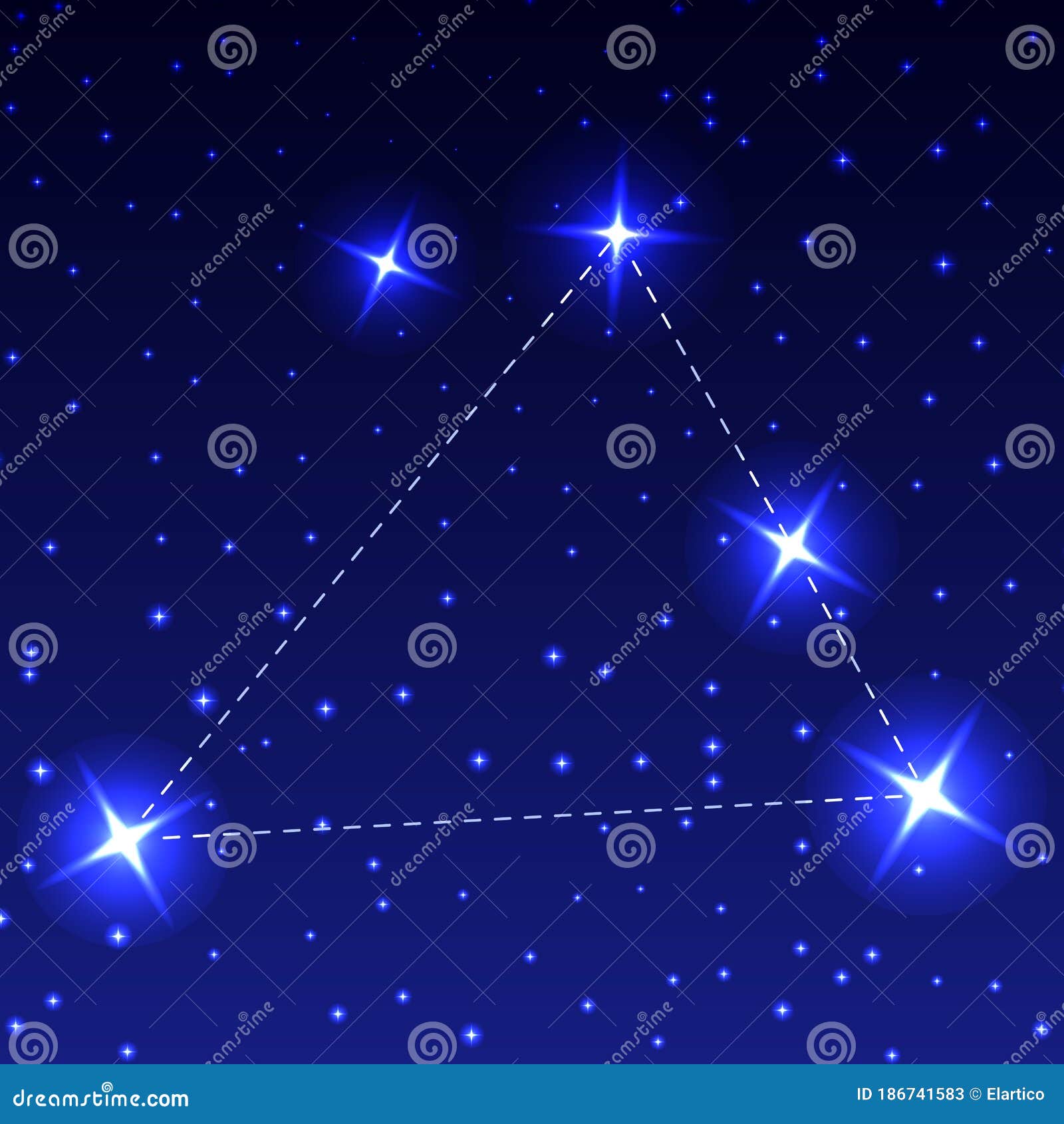 The Constellation of the Southern Triangle in the Night Starry Sky ...