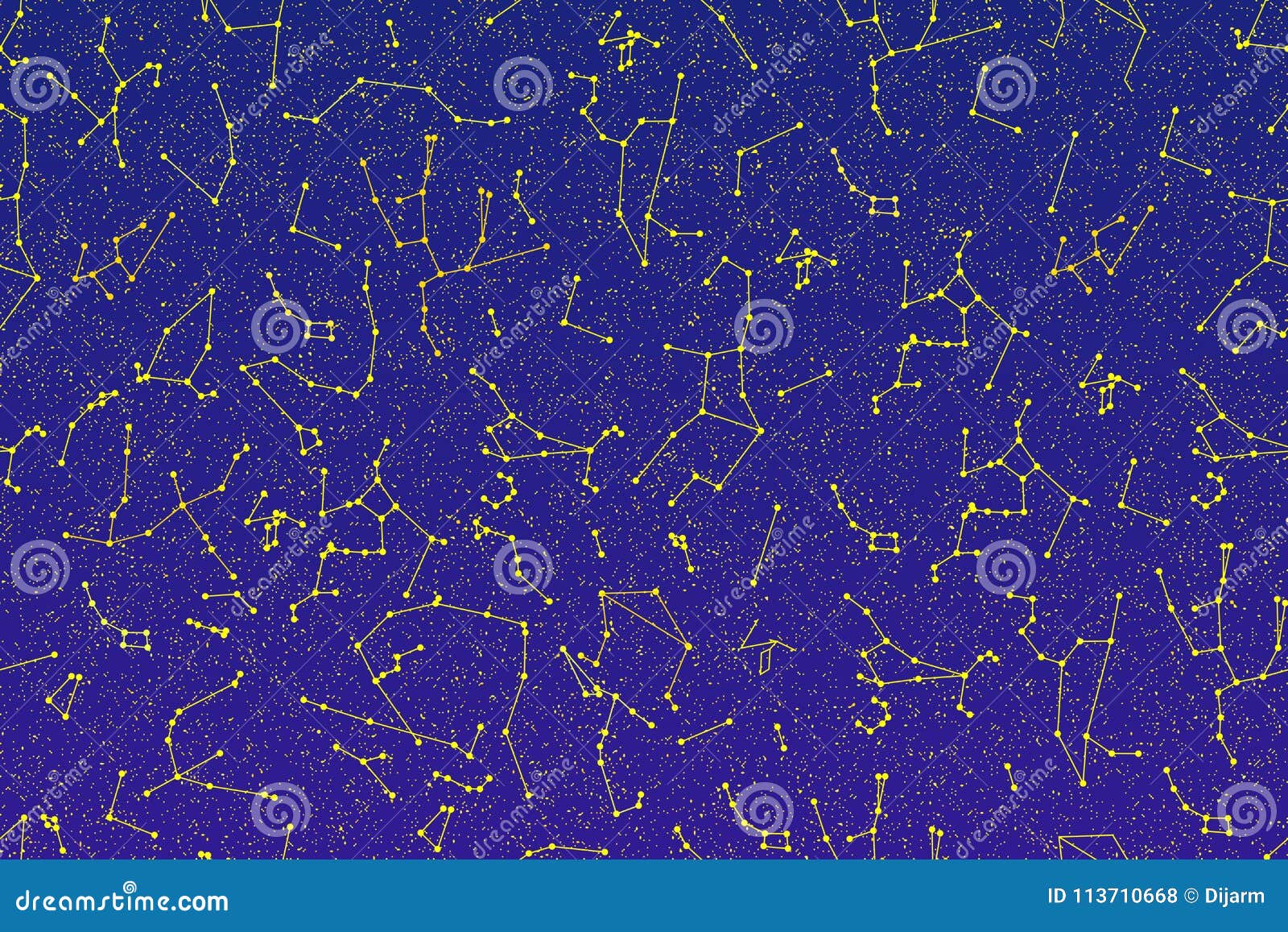 Constellation of Stars Seamless Pattern. Blue Space Background Stock ...