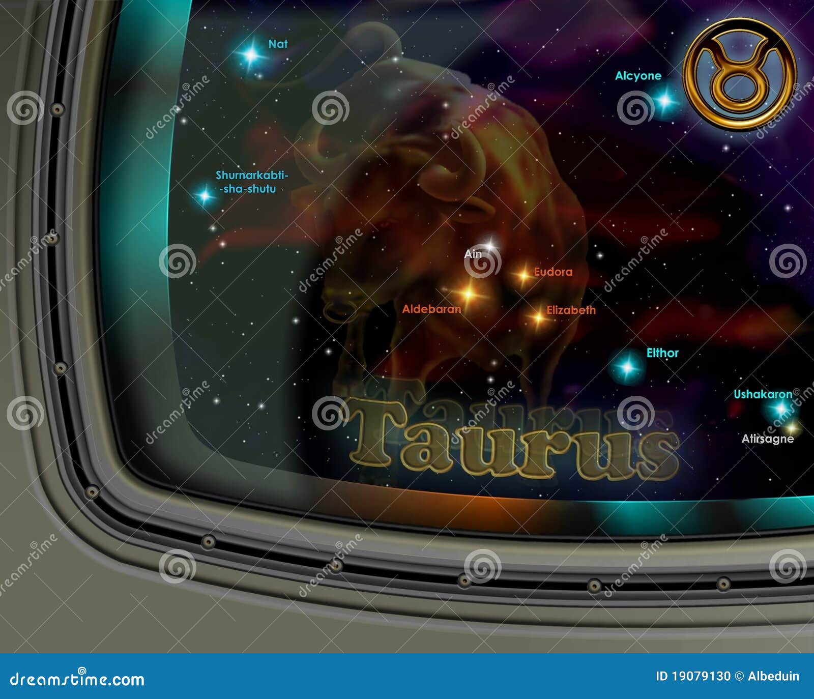 Constellation taurus stock illustration. Illustration of stars - 19079130