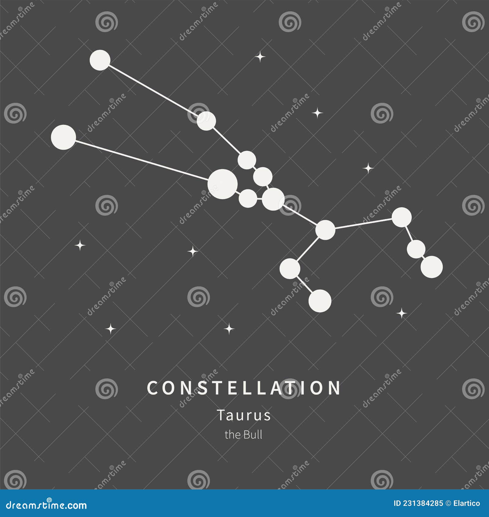 The Constellation of Taurus. the Bull - Linear Icon. Vector ...