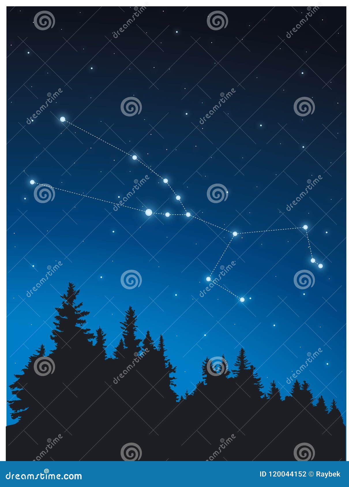 Constellation Taurus stock illustration. Illustration of blue - 120044152